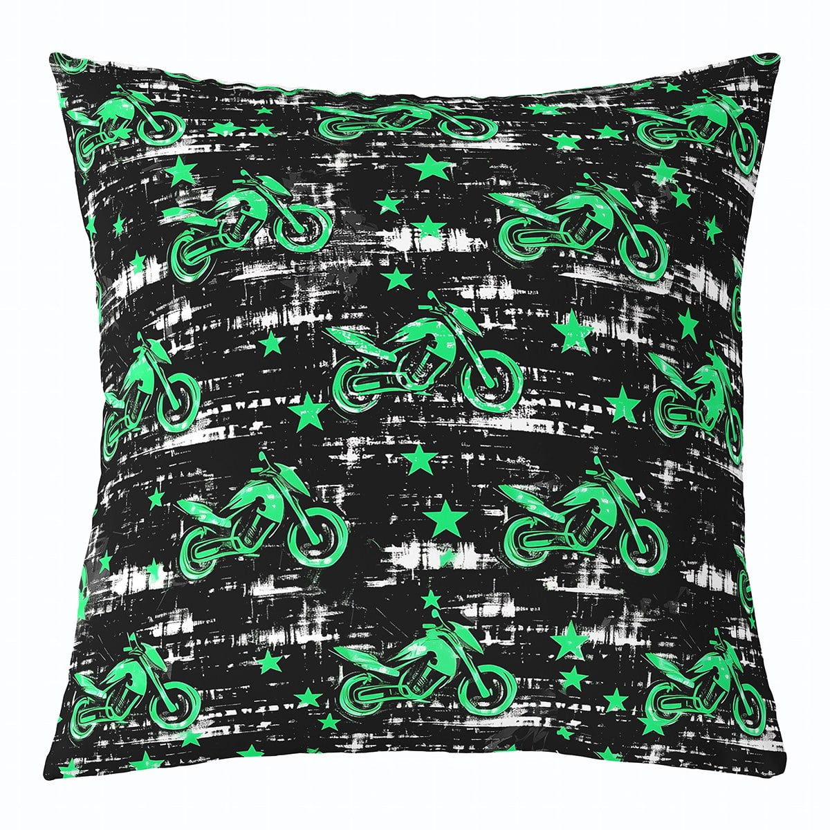 Erosebridal Green Motorcycle Pillow Cases, Neon Geometry Throw Pillow ...
