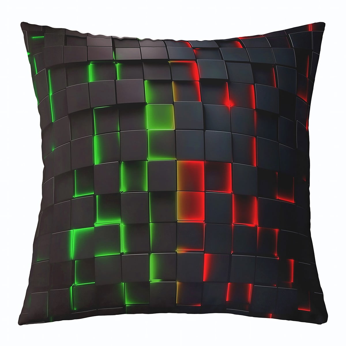 Erosebridal Green Red Check Pillow Cases,Geometric Plaid Cushion Covers ...