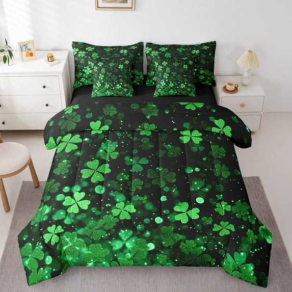 Erosebridal Green Shamrock Bedding Sets Full Size, Seasonal Spring ...