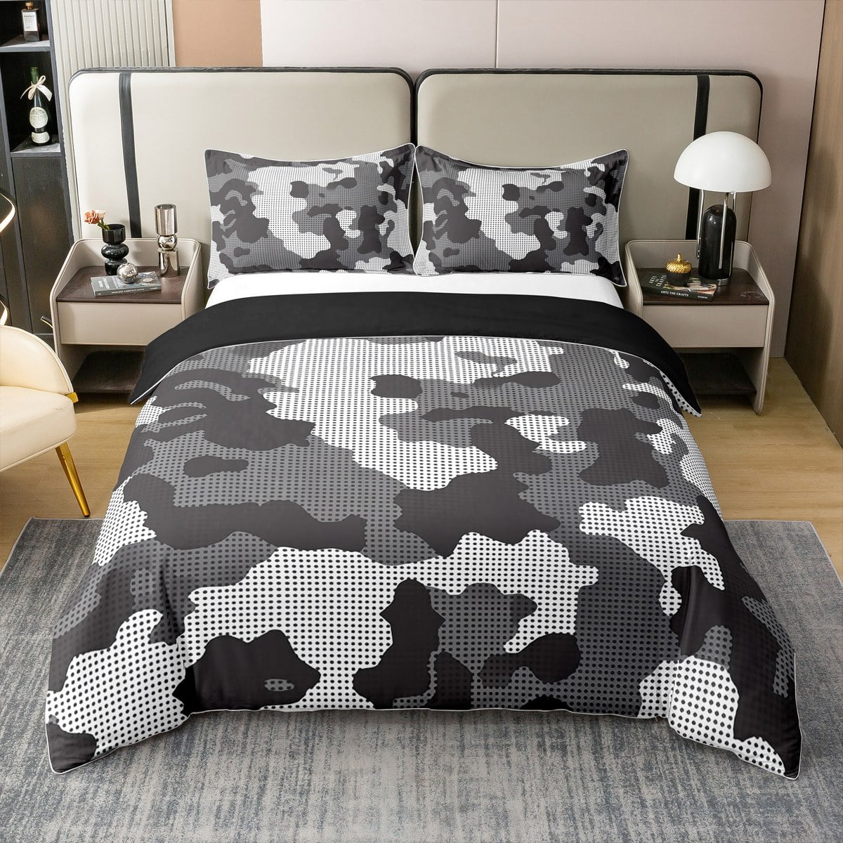 Erosebridal Grey Camouflage 100% Cotton Comforter Cover Full ...
