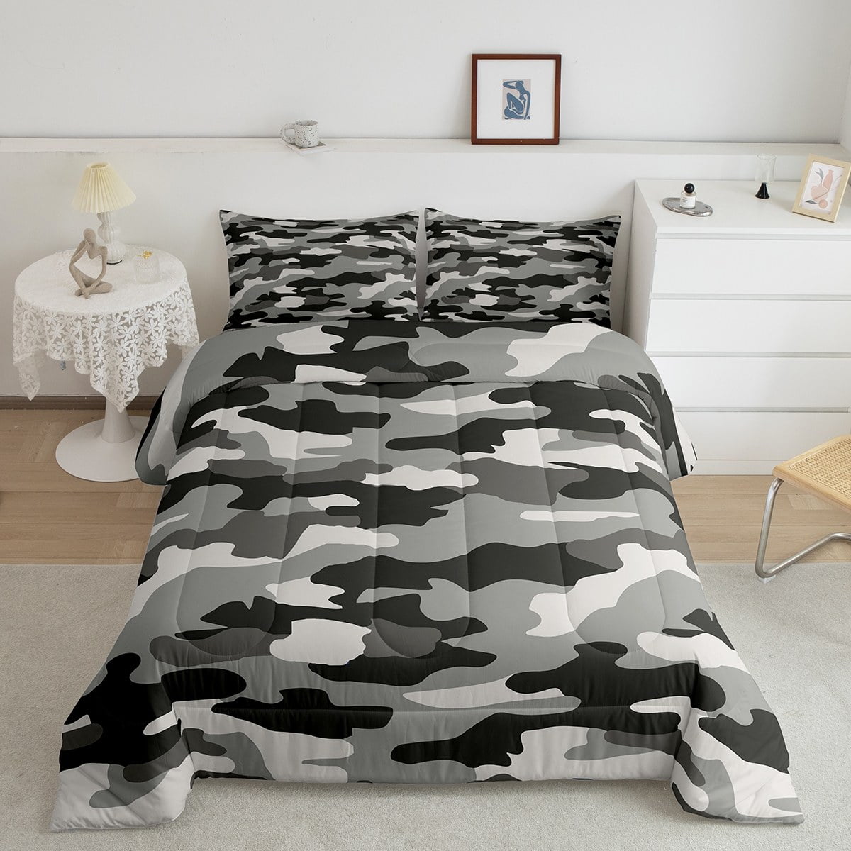 Erosebridal Grey Camouflage Bedding Sets Full with Comforter ...