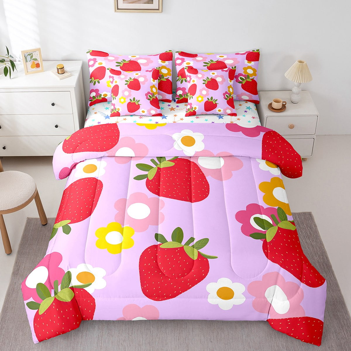 Erosebridal Groovy Flower Bed in a Bag Full size,Fruit Stawberry Bed ...