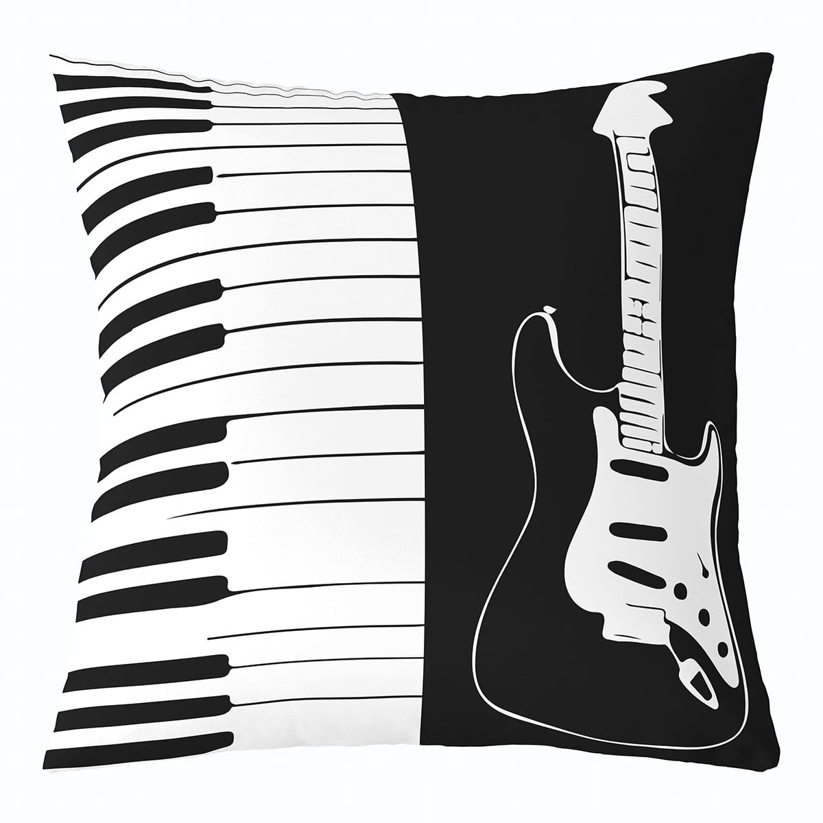 Erosebridal Guitar Piano Pillow Cases,Black White Keyboard Cushion ...