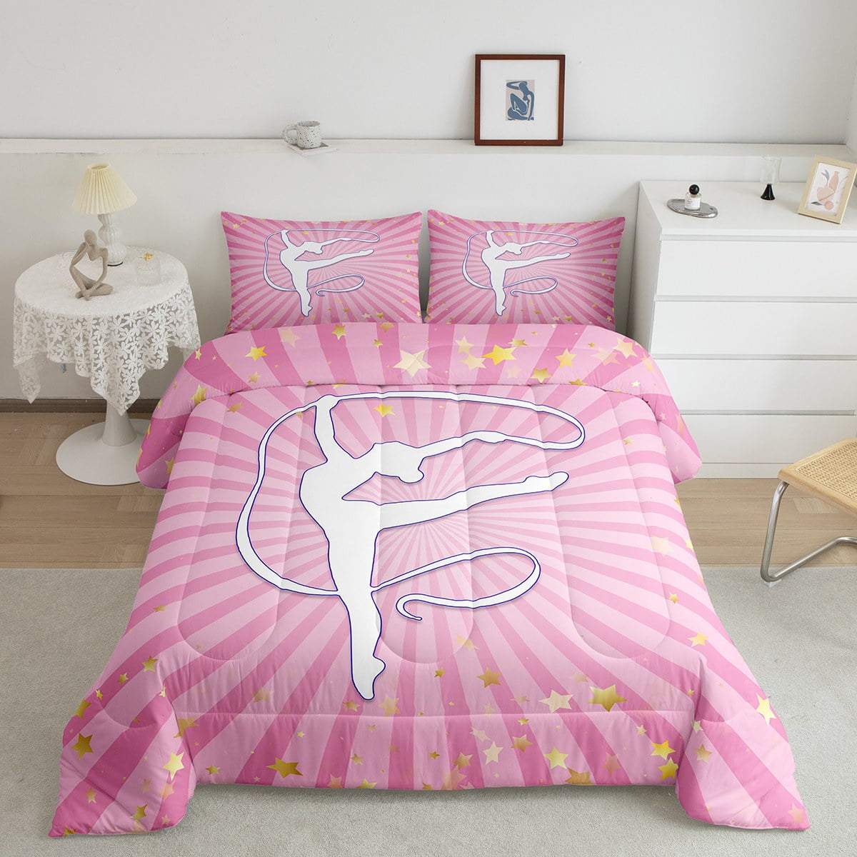 Erosebridal Gymnastics Print Bedding King Comforter Set, Geometry ...