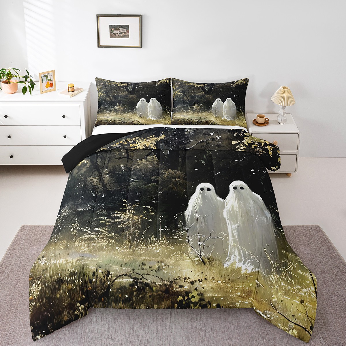 Erosebridal Halloween Ghost Comforter Sets Full Size, Oil Printing ...