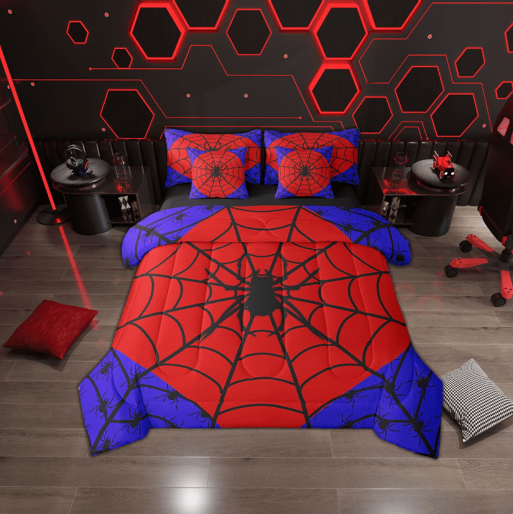 Erosebridal Halloween Spider Bedding King Size, Black Spider Web ...