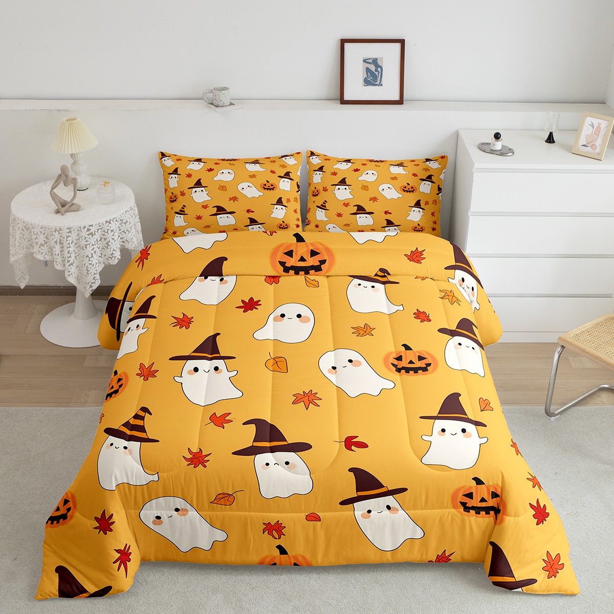Erosebridal Halloween Spooky Bedding Sets King with Comforter, Kawaii ...