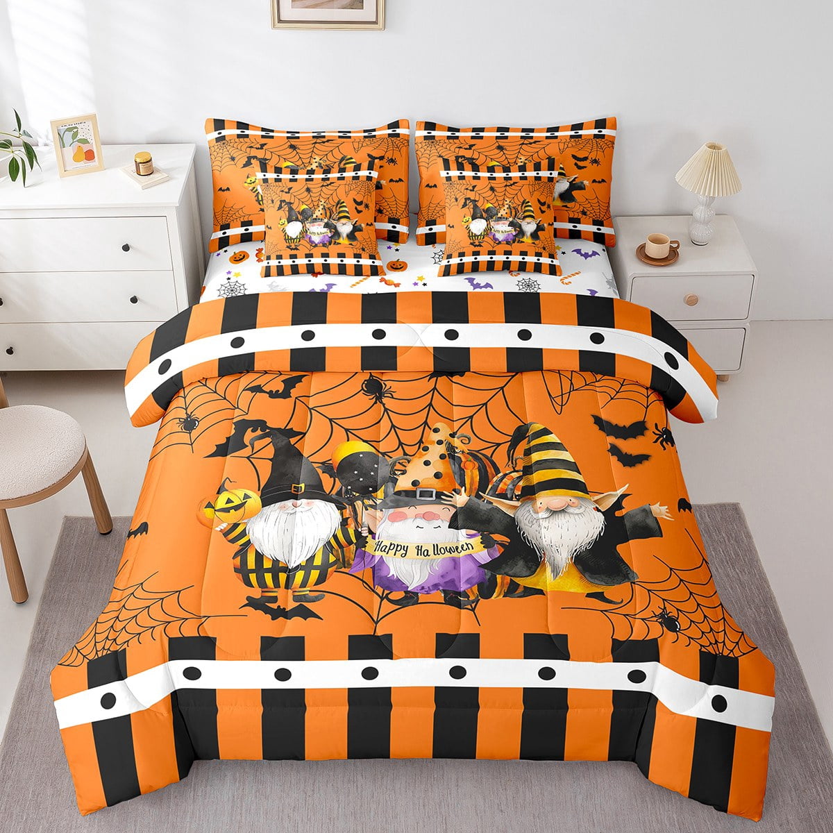 Erosebridal Halloween Theme Bedding Sets Full Size,Cartoon Gnome ...