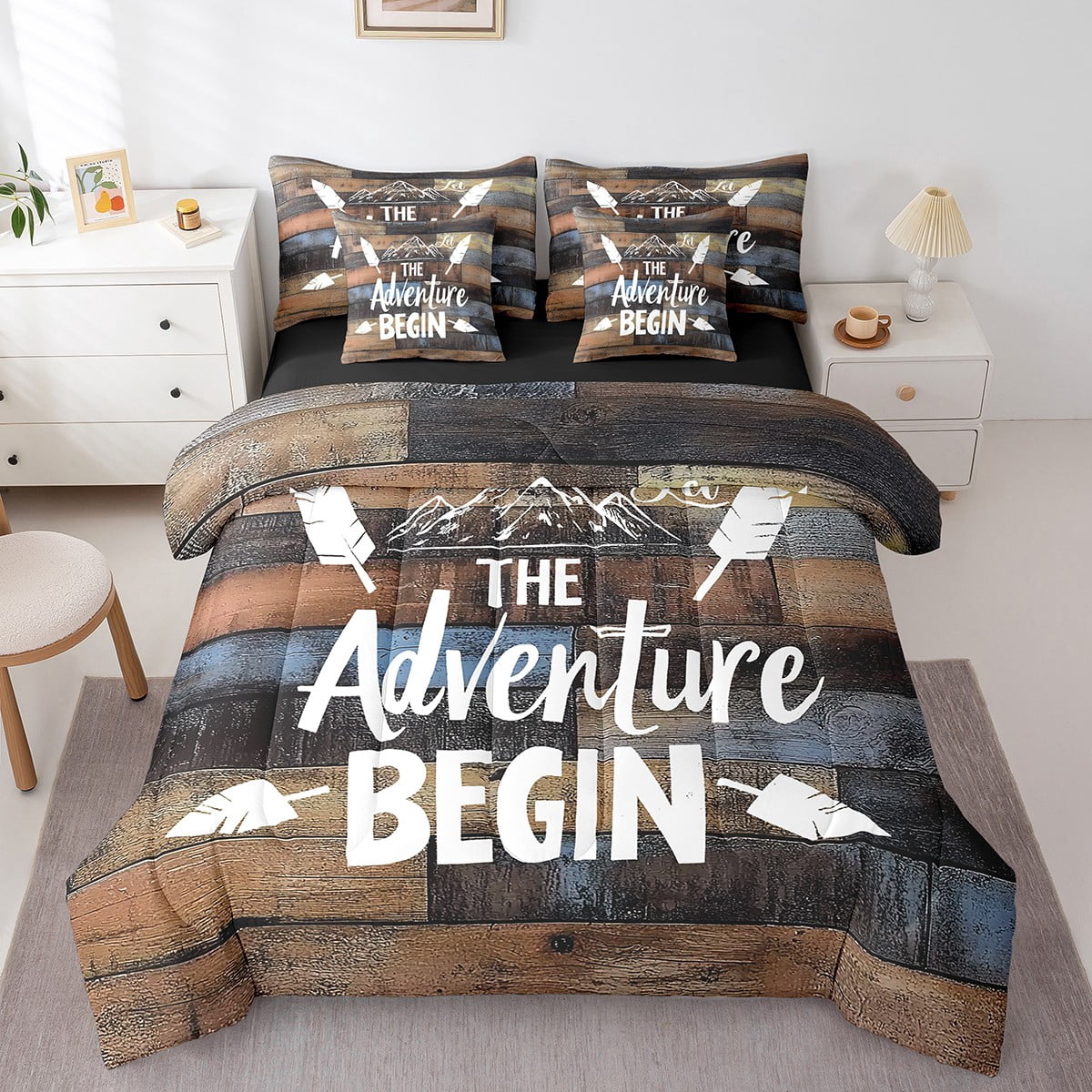 Erosebridal Happy Camping Bed in a Bag Full size,Lodge Cabin Bed Set ...