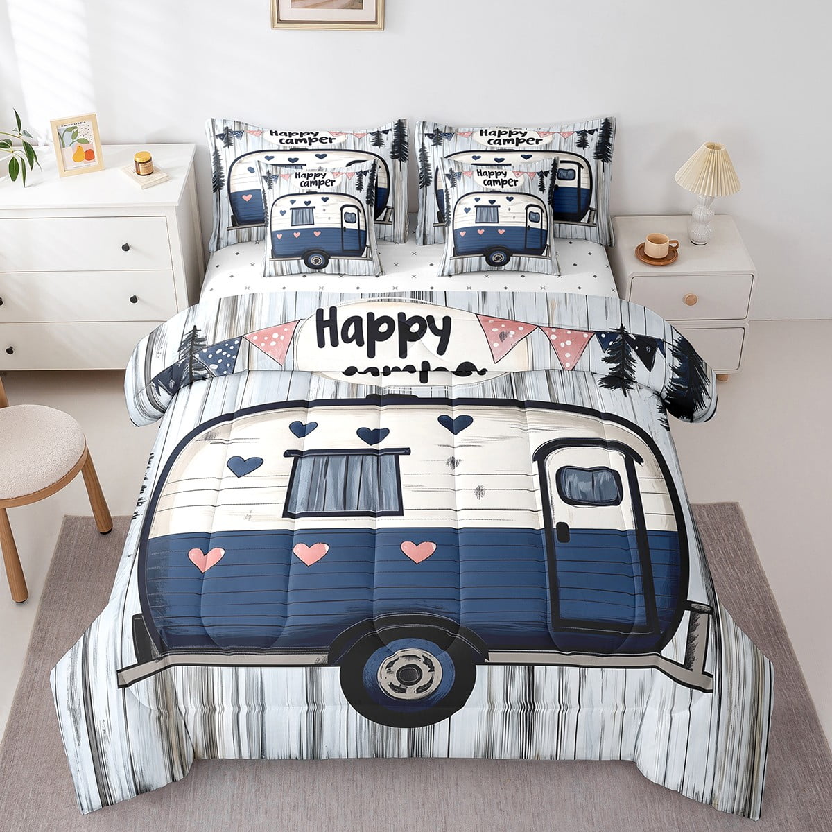 Erosebridal Happy Camping Bed in a Bag Queen size,Camper RV Car Bedding ...