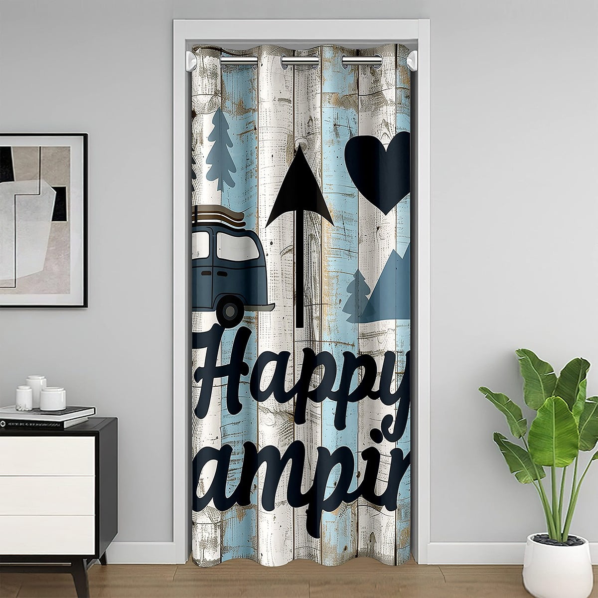 Erosebridal Happy Camping Door Curtain For Doorways 52x84, Old Barn ...