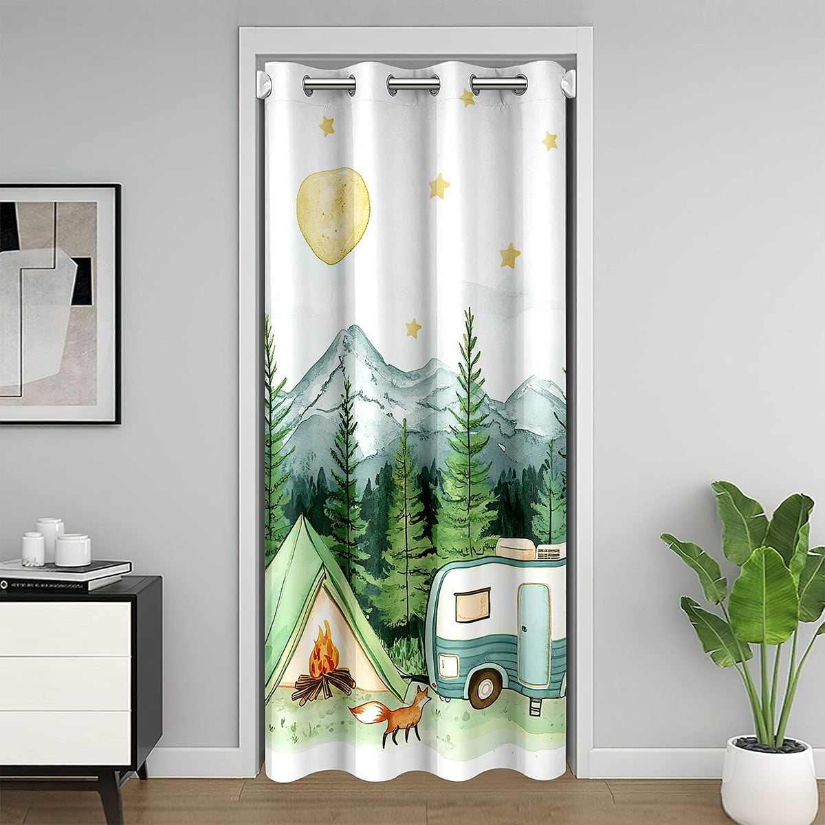 Erosebridal Happy Camping Door Curtain Panel 42x80, RV Camper Room ...