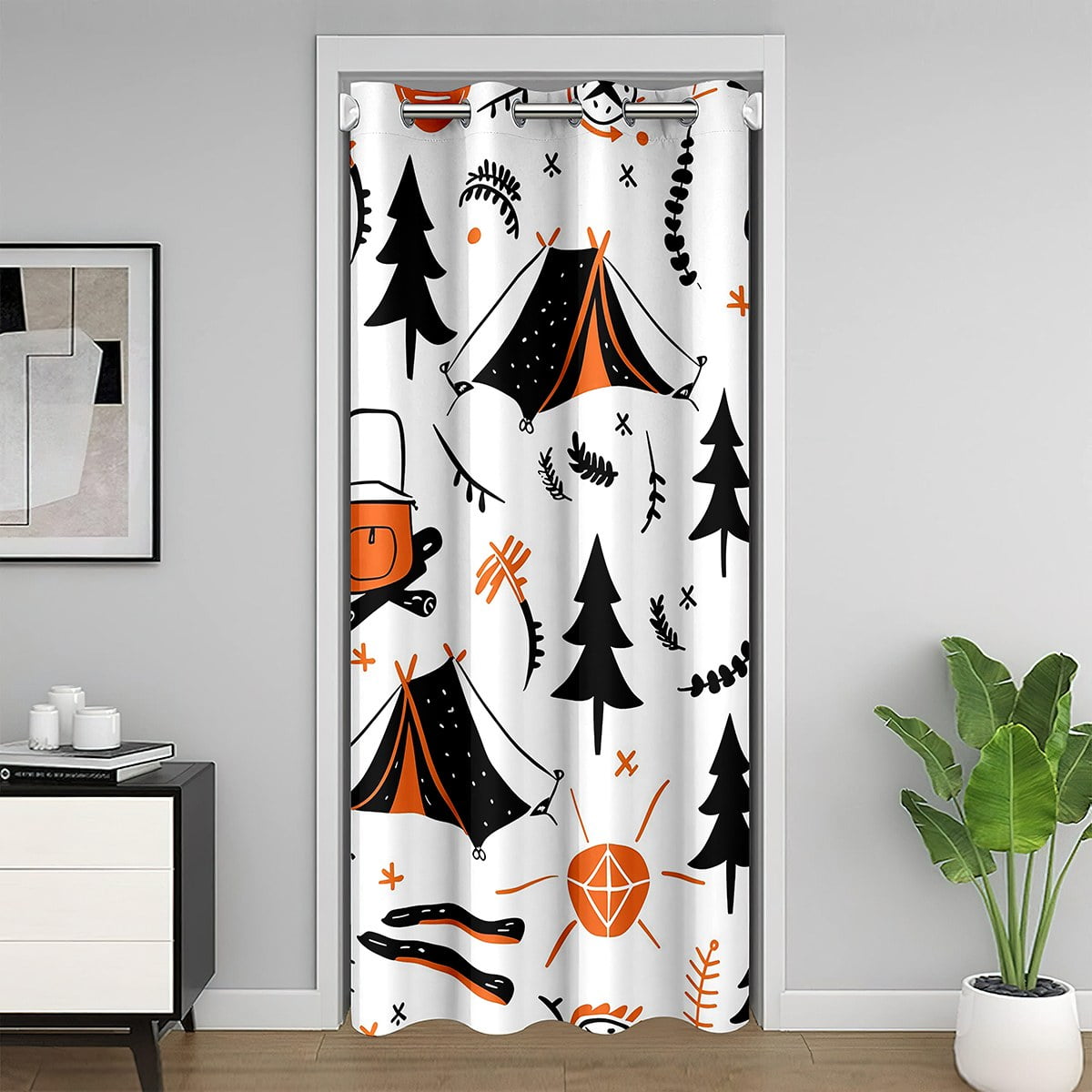 Erosebridal Happy Camping Theme Door Curtain For Door Window 34x80 ...