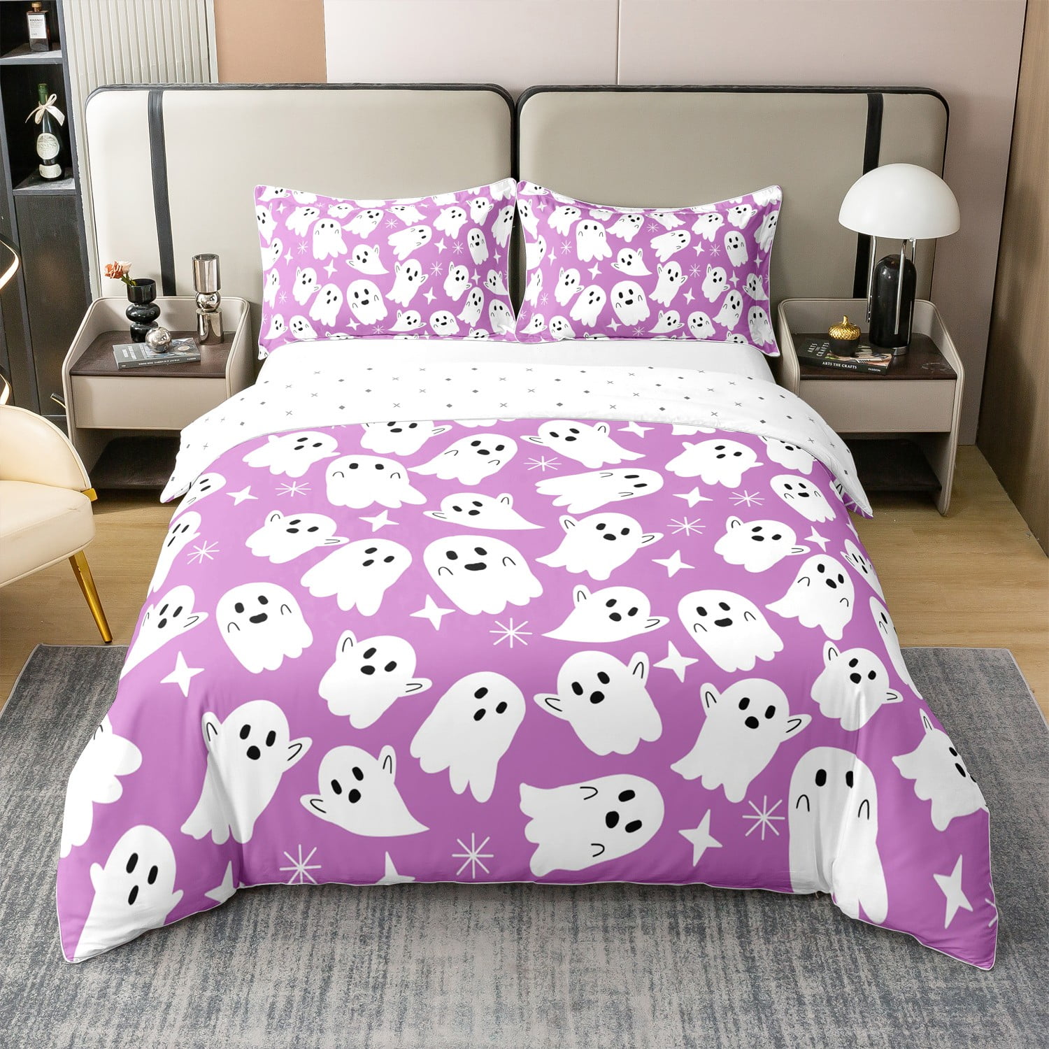 Erosebridal Happy Halloween 100% Cotton Duvet Cover King Size, Cute ...