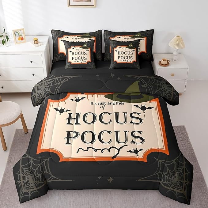 Erosebridal Happy Halloween Comforter Set with Sheets Full Size Hocus ...