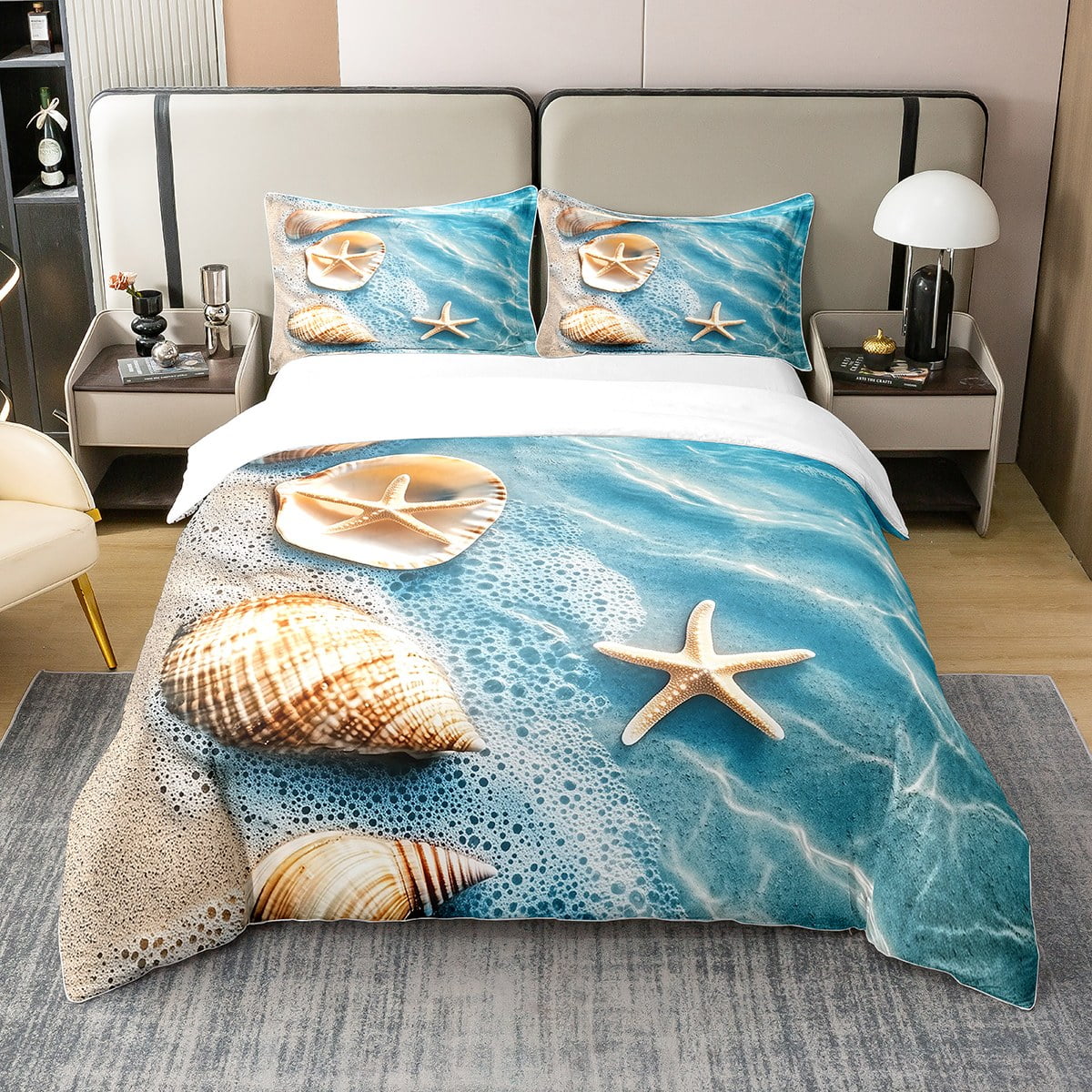 Erosebridal Hawaiian Beach 100% Cotton Duvet Cover Queen Size Starfish ...