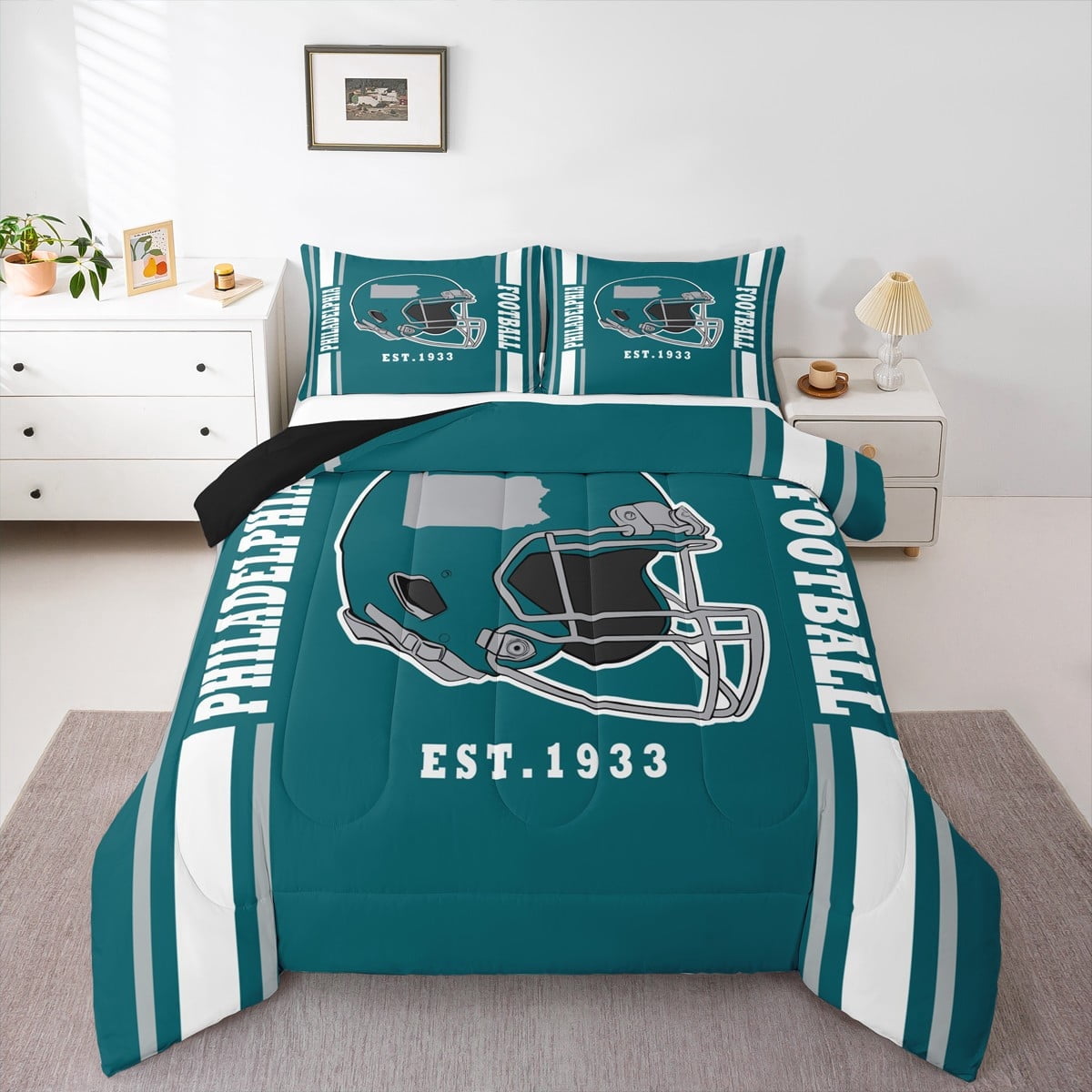 Erosebridal Helmet City Silhouette Bedding Sets Twin with Comforter ...