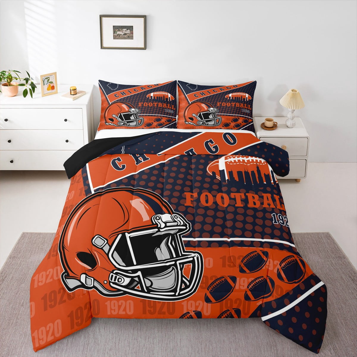 Erosebridal Helmet City Silhouette Bedding Sets Twin with Comforter ...