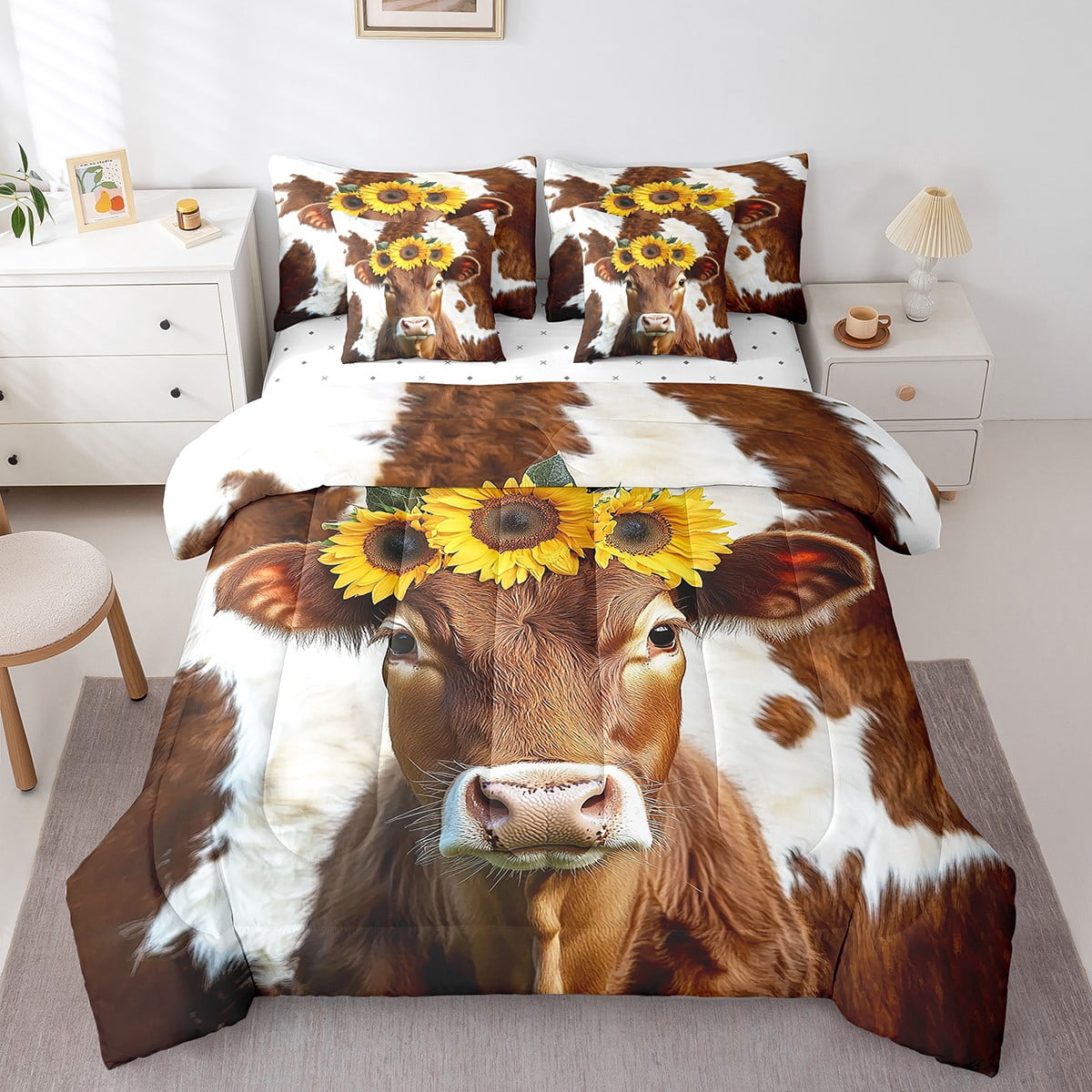 Erosebridal Highland Bull Bedding Sets King Size, Farmhouse Animal ...