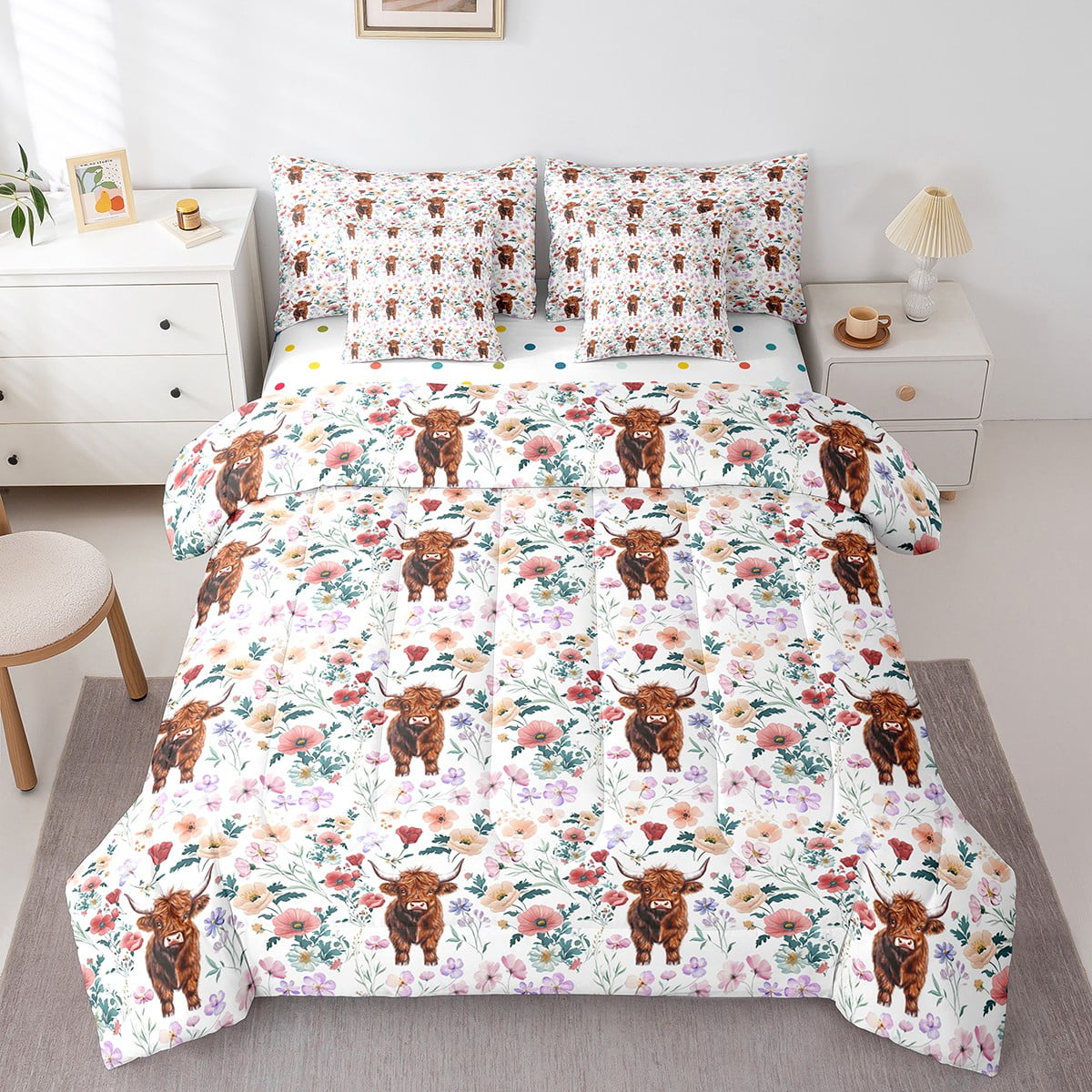 Erosebridal Highland Cow Bedding Sets Full Size, Western Cowboy Bed Set ...