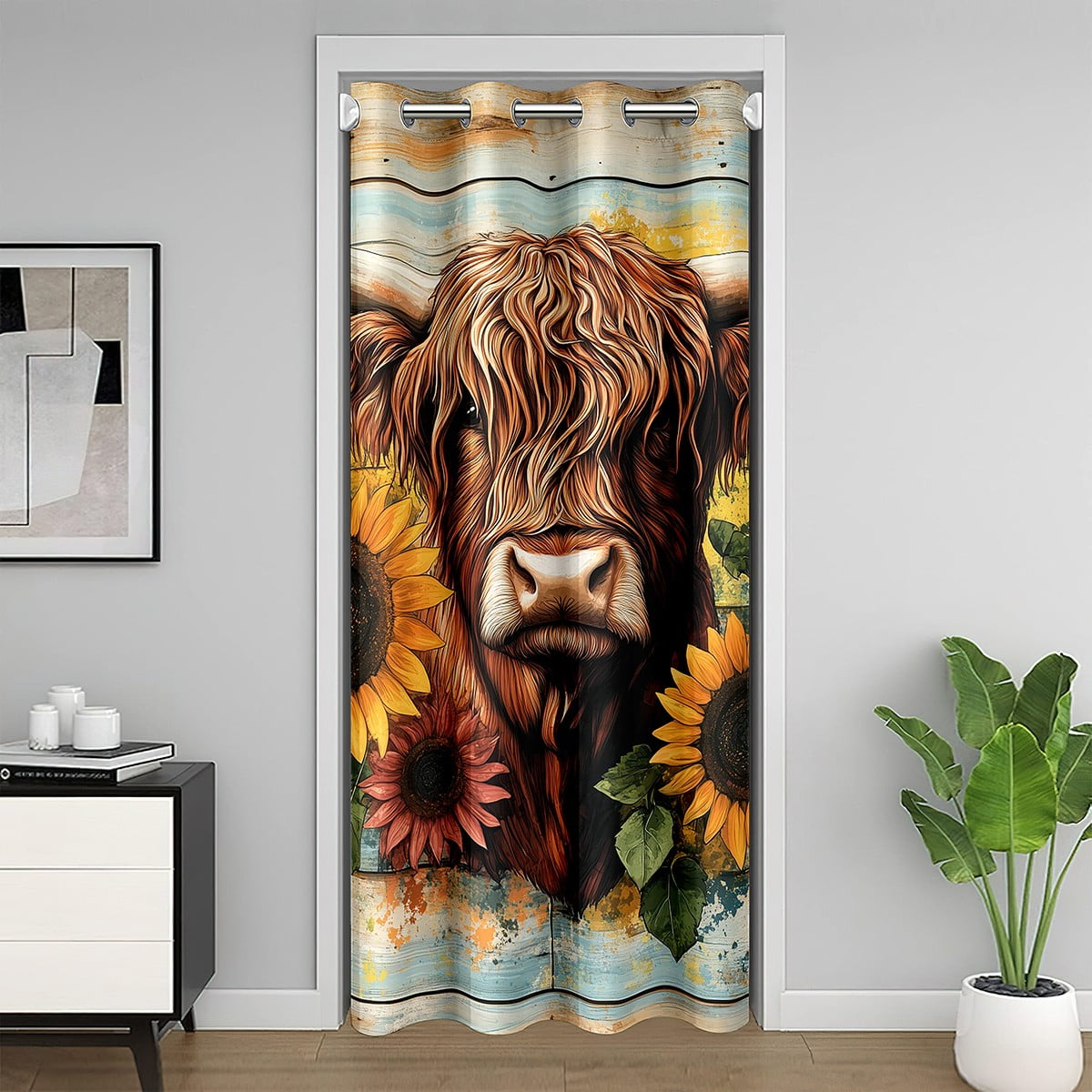 Erosebridal Highland Cow Doorway Curtain Privacy 1 Panel, 42"x80 ...