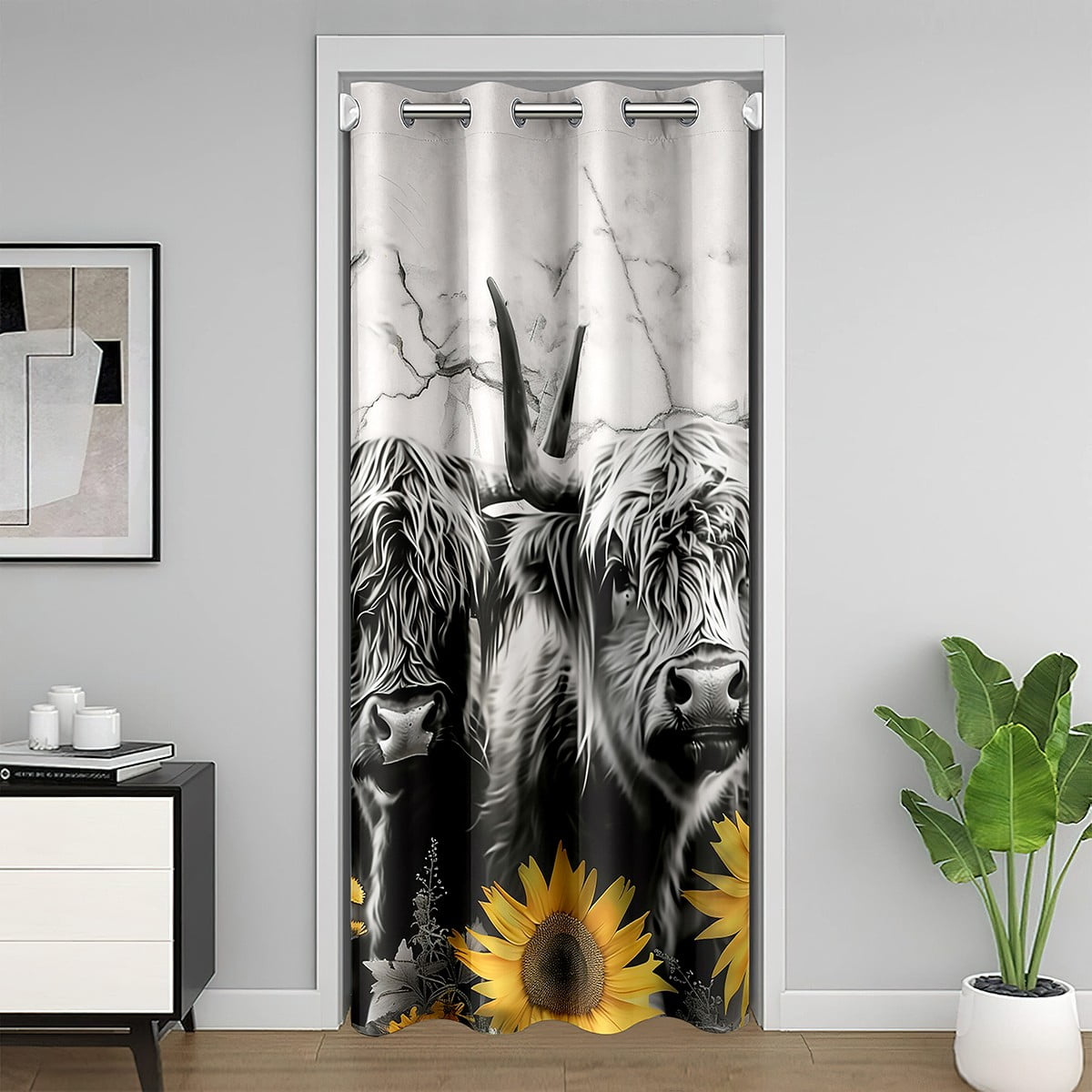 Erosebridal Highland Cow Doorway Curtain Privacy 1 Panel, 42"x80 ...