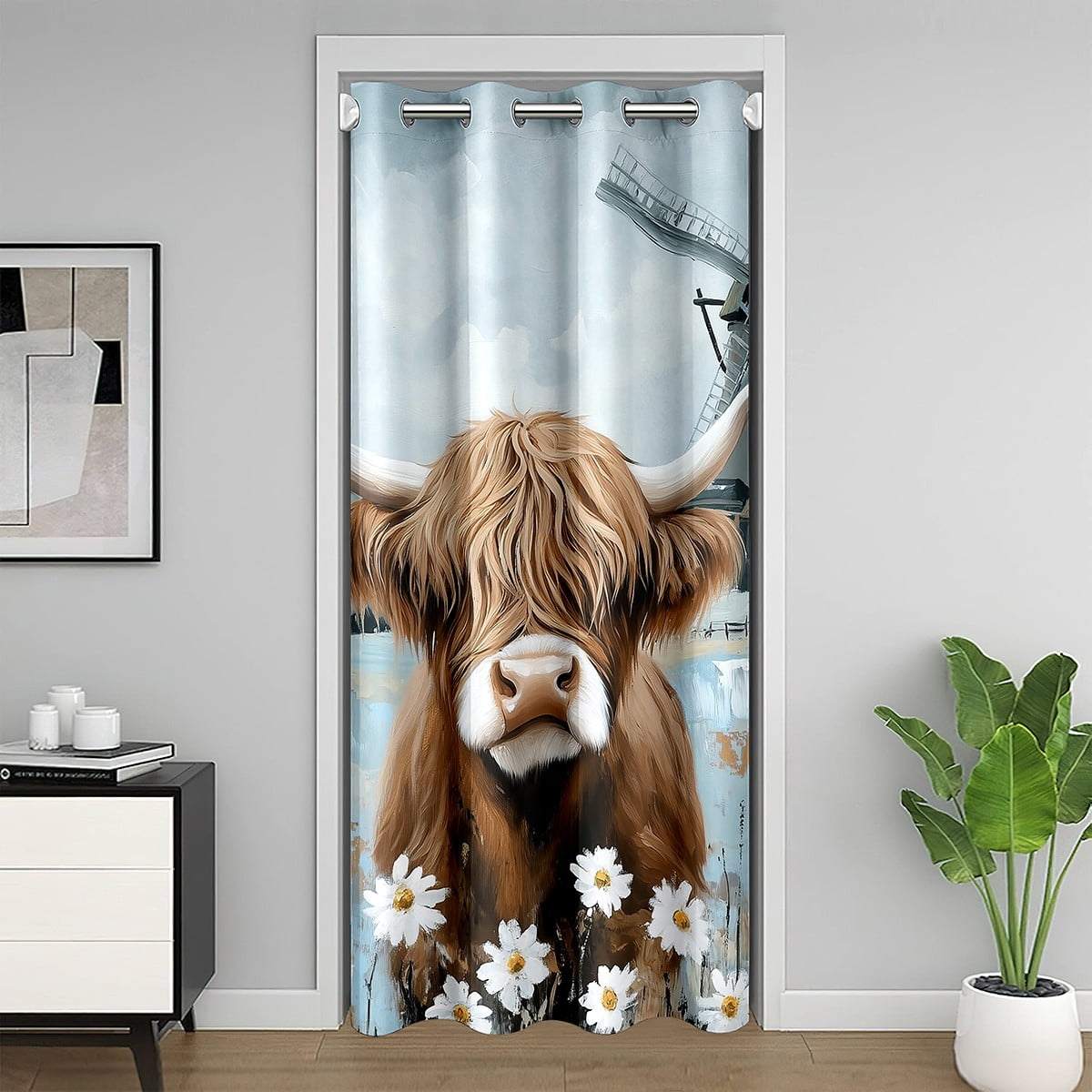 Erosebridal Highland Cow Doorway Curtain Privacy 1 Panel, 42"x84 ...