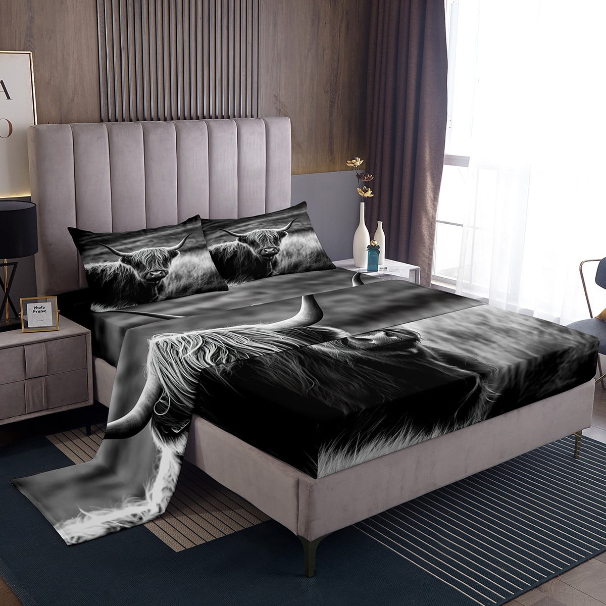 Erosebridal Highland Cow Sheets with Deep Pocket Fitted Sheet Queen ...