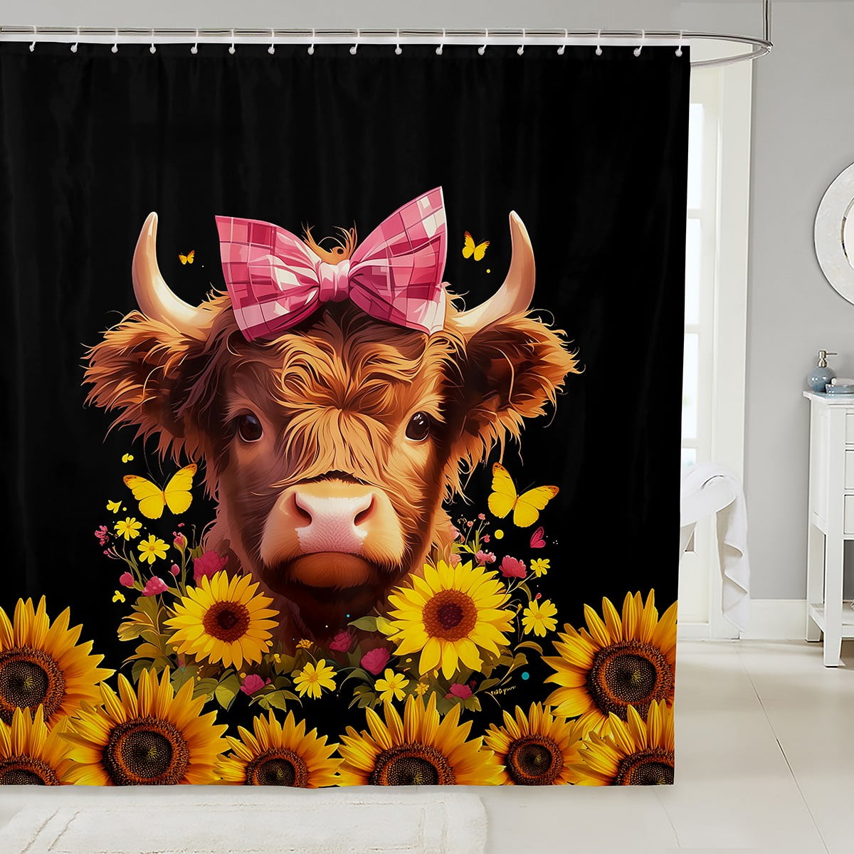 Erosebridal Highland Cow Shower Curtain 72"x78" Highland Cattle ...