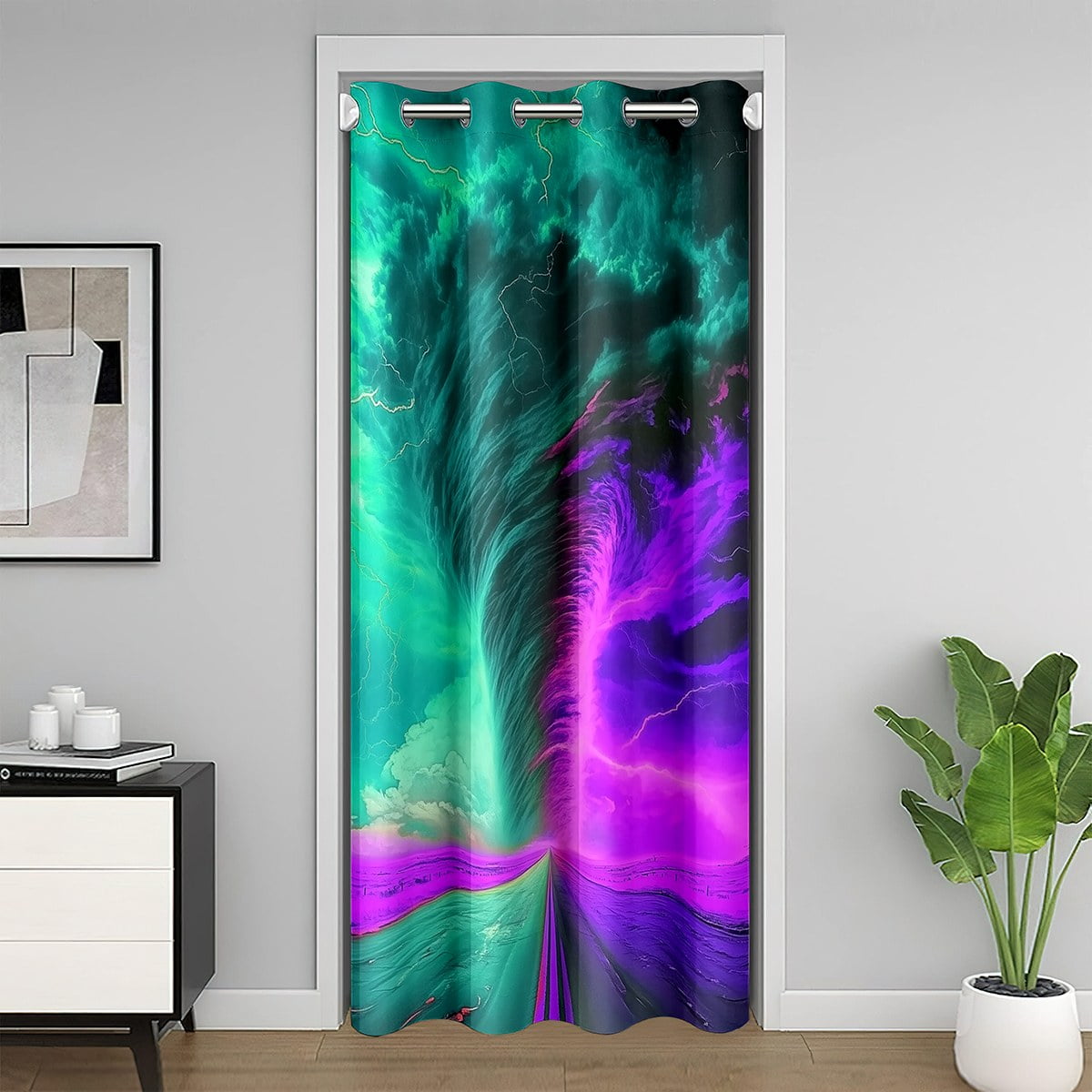 Erosebridal Highway Storm Door Curtain Panel 34x80, Natural Lightning ...