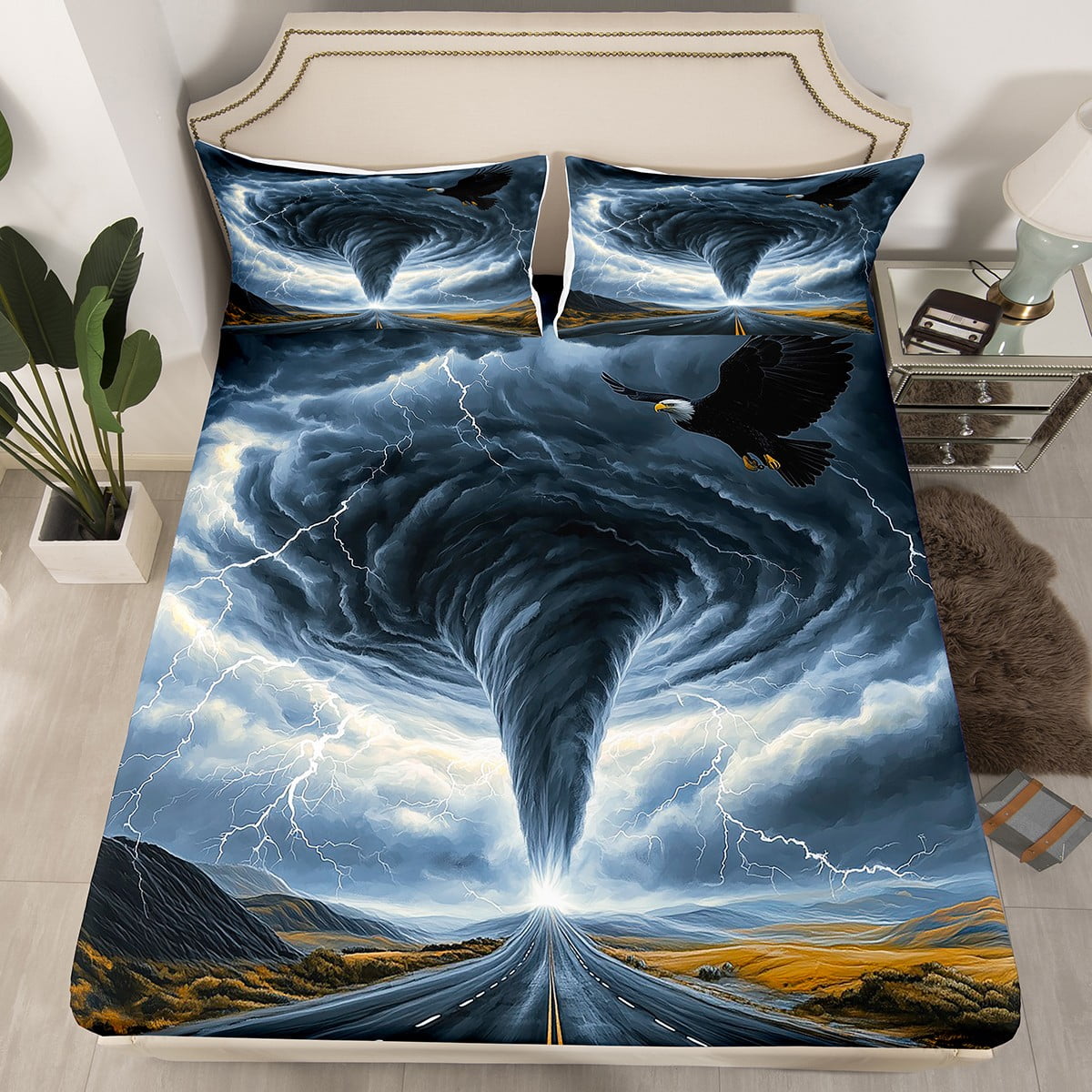 Erosebridal Highway Storm Fitted Sheet Set Full, Natural Lighting ...