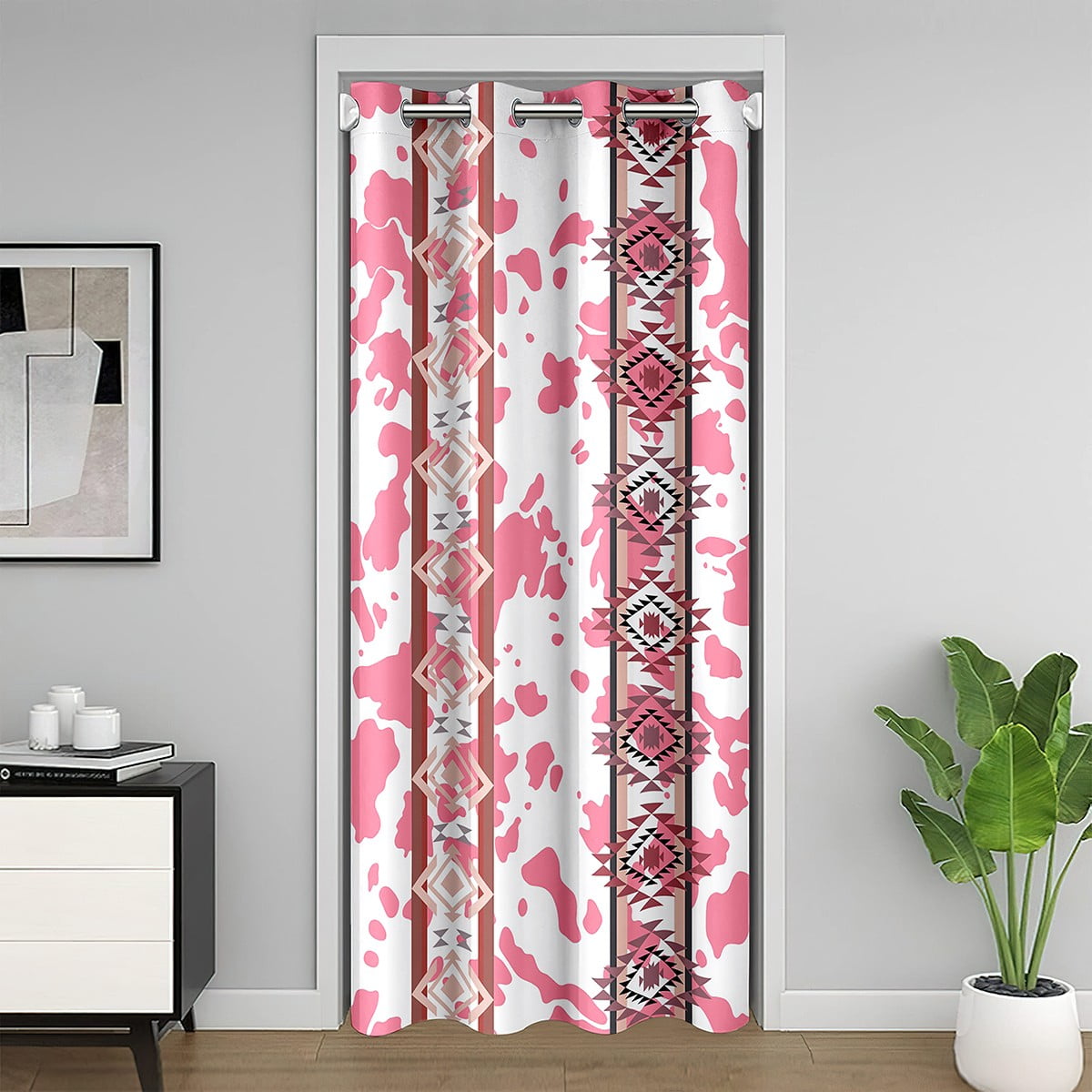 Erosebridal Hippie Aztec Door Curtain For Door Window 34x80, Pink ...