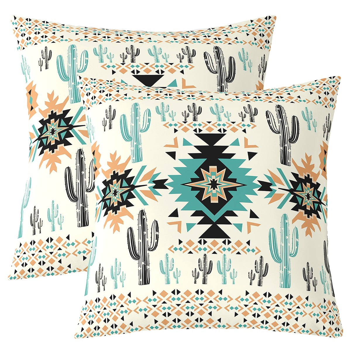 Erosebridal Hippie Aztec Throw Pillow Covers 18X18 Set Of 2,Botanical ...