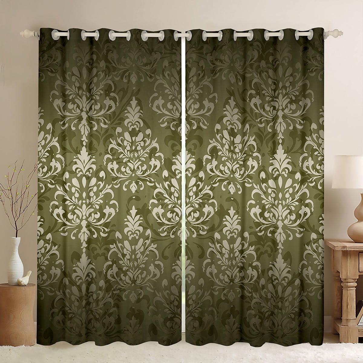 Erosebridal Hippie Damask Curtains and Drapes (42x63), Bohemian Boho ...