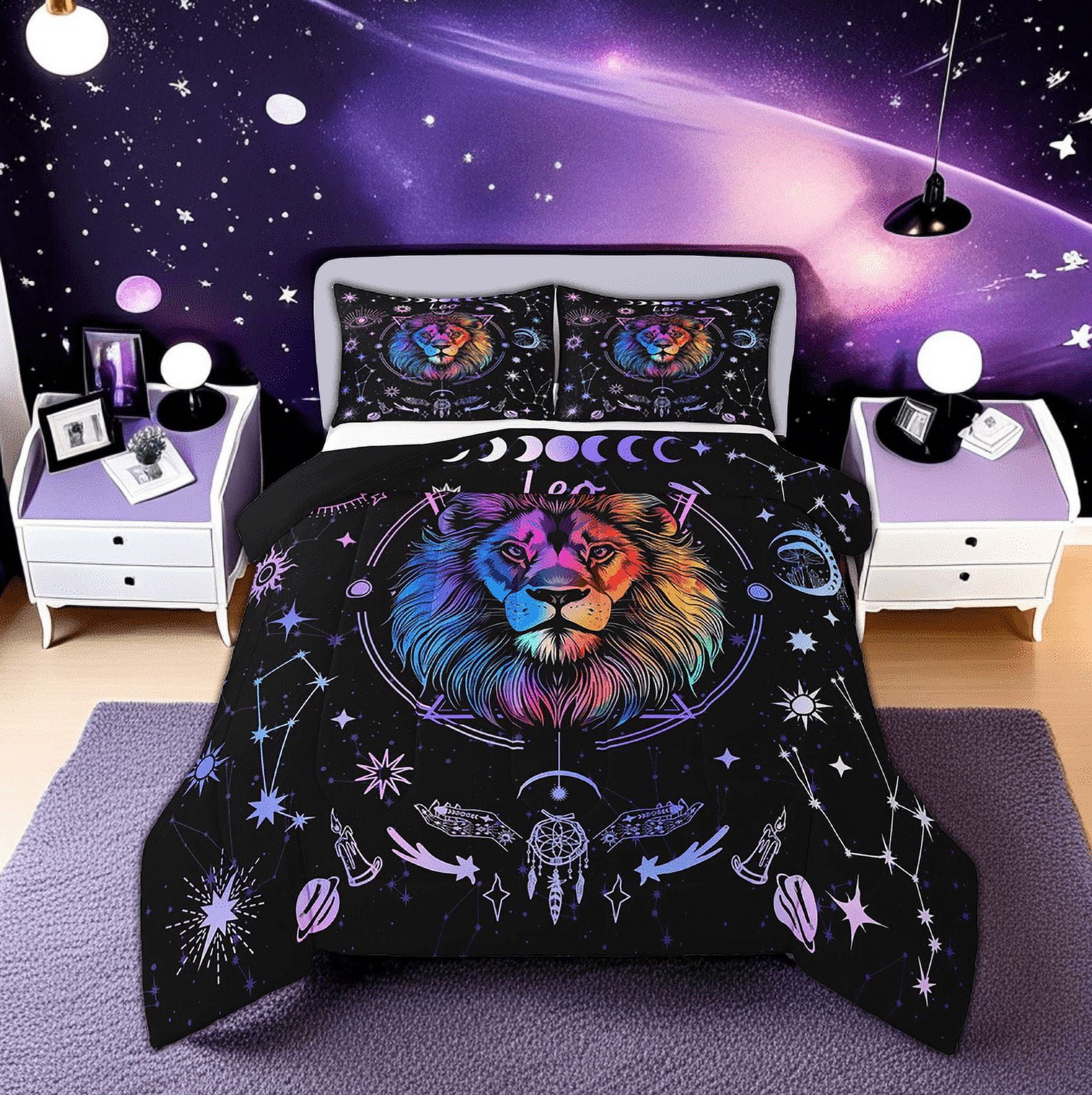 Erosebridal Hippie Leo Bedding Sets Full with Comforter, Trippy ...