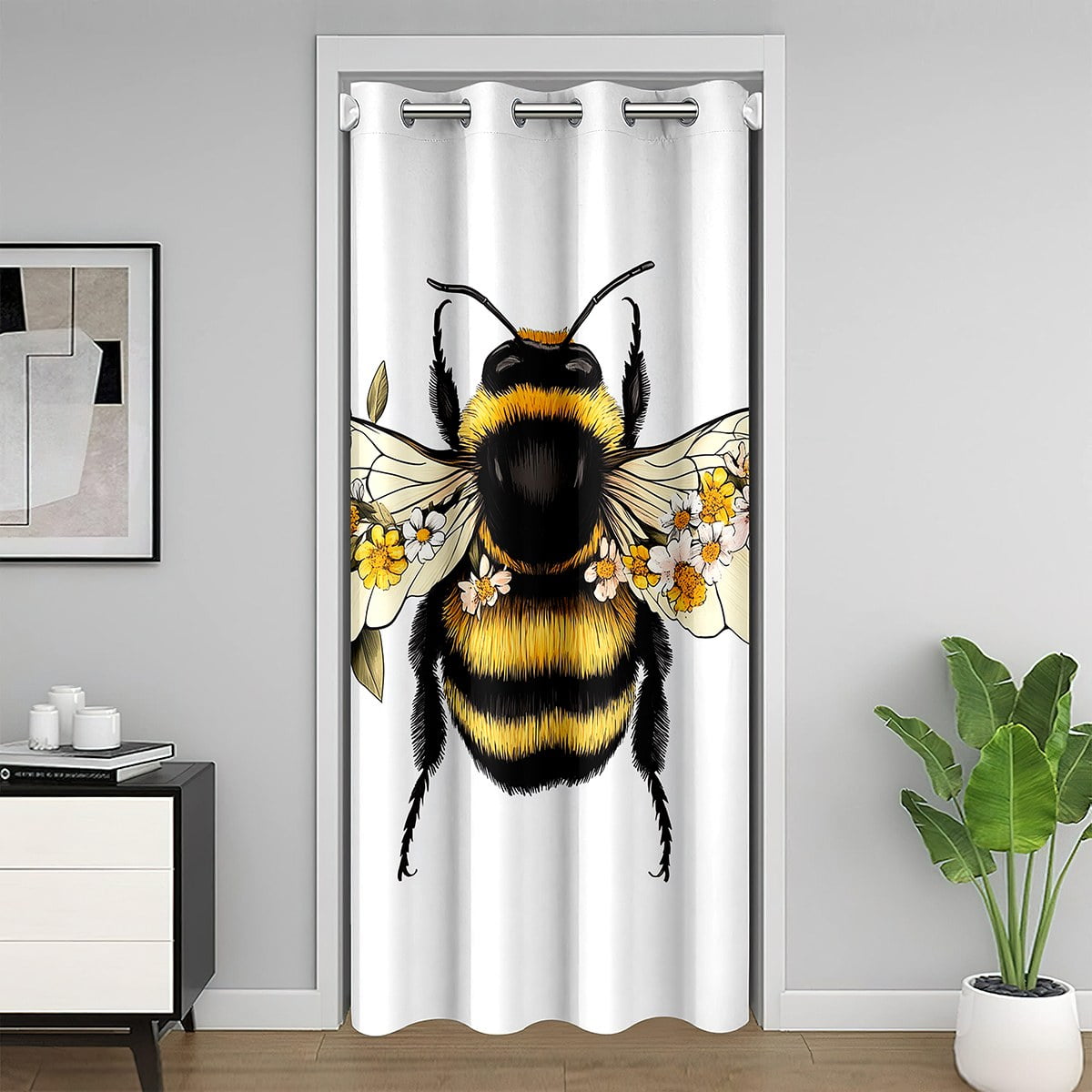 Erosebridal Honey Bee Door Curtain Panel 52x84, Wild Animal Wildlife ...