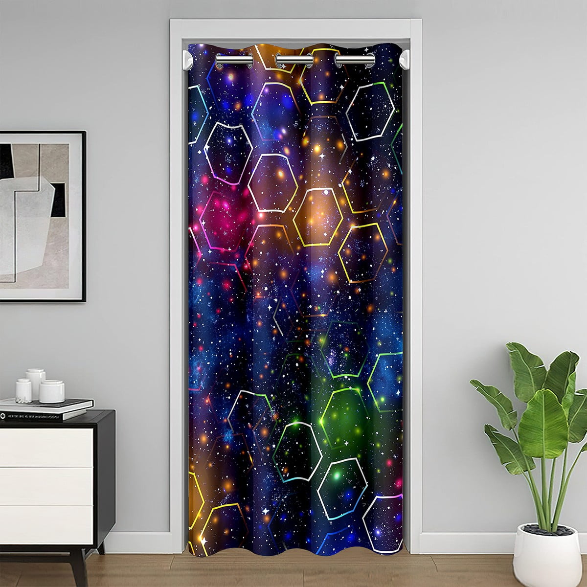Erosebridal Honeycomb Hexagon Door Curtain Panel 42x84,Psychedelic ...