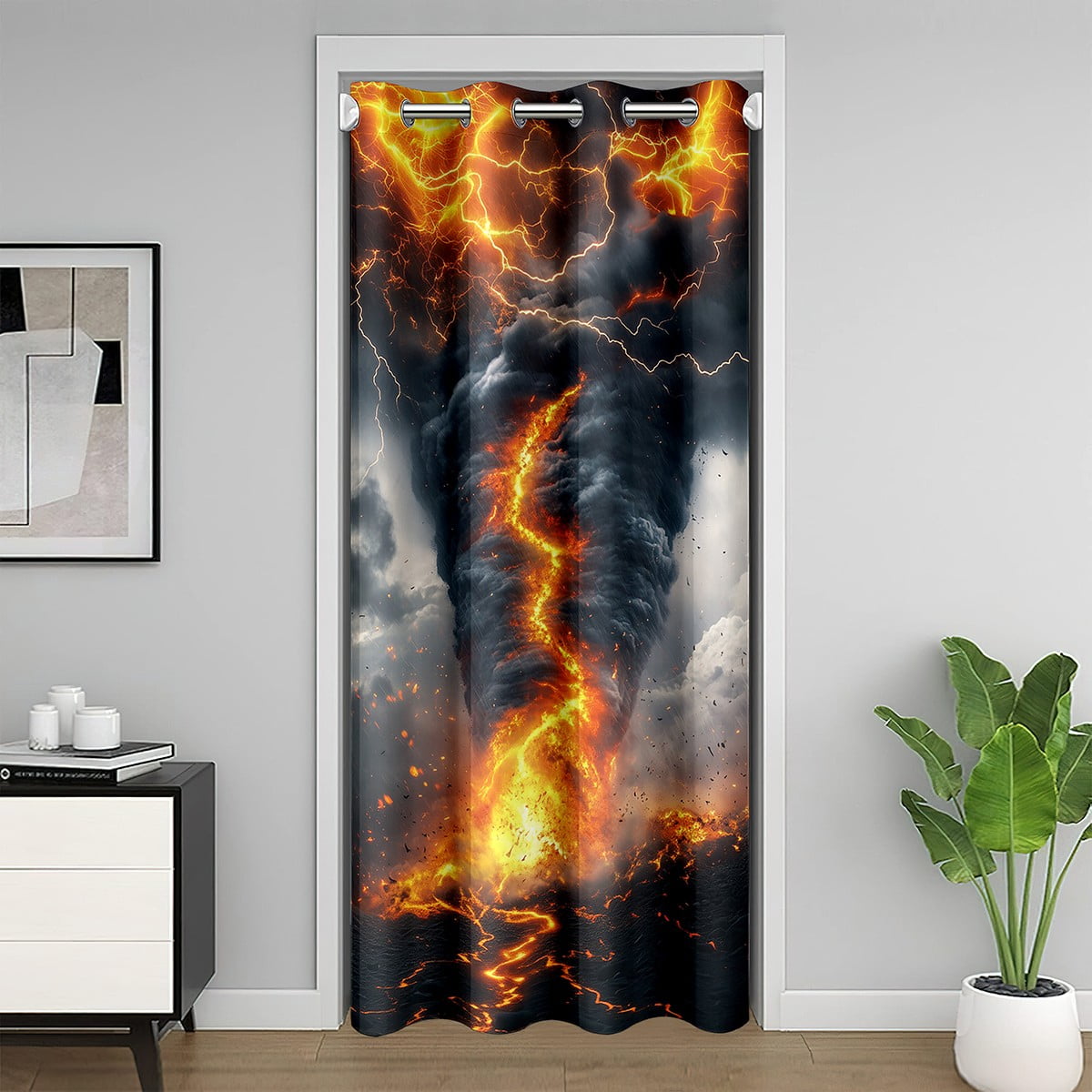 Erosebridal Horror Grey Door Drape,Tornado Blackout Curtain,Smoke Door ...