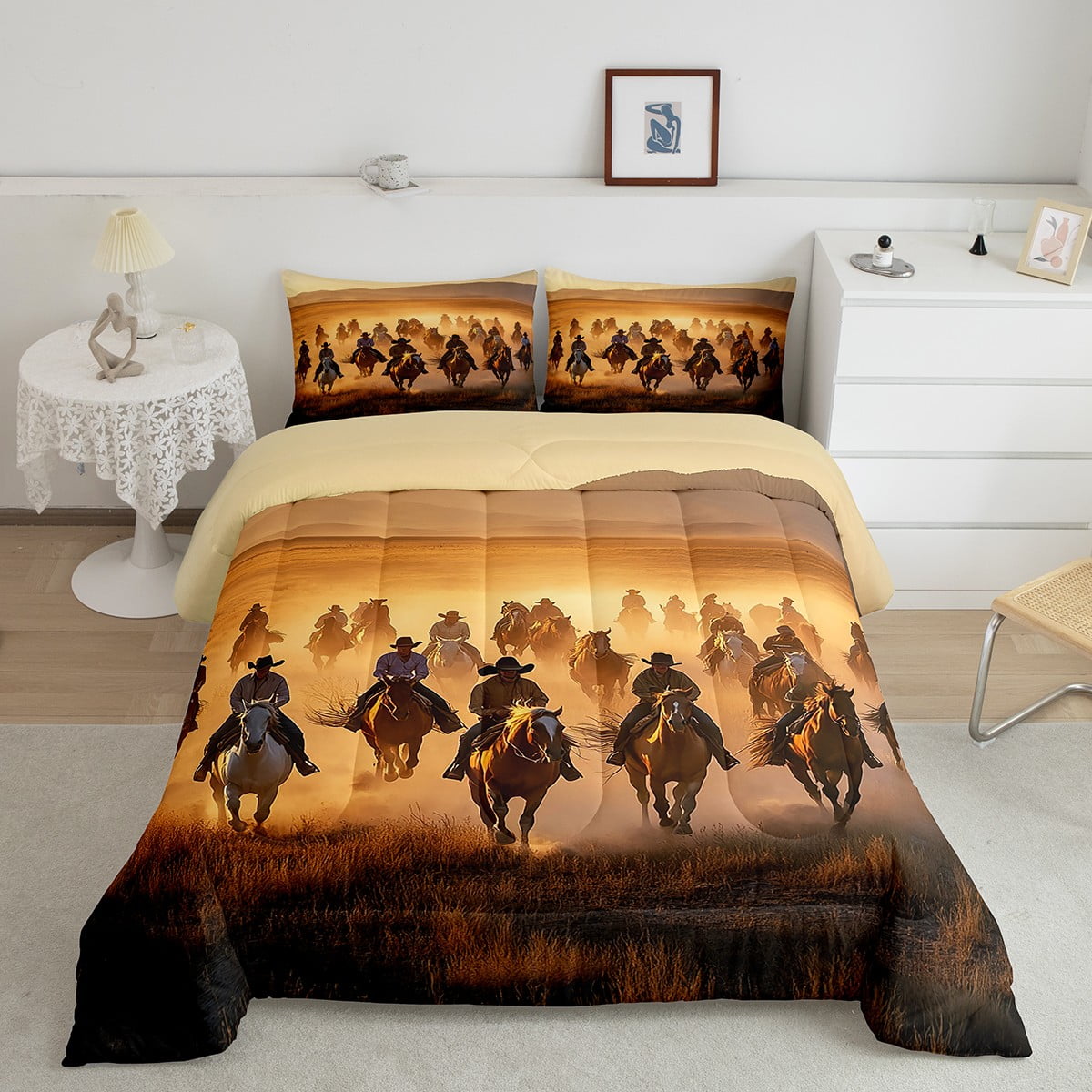Erosebridal Horse Comforter Set Queen Size, Western Cowboy Bedding Set ...