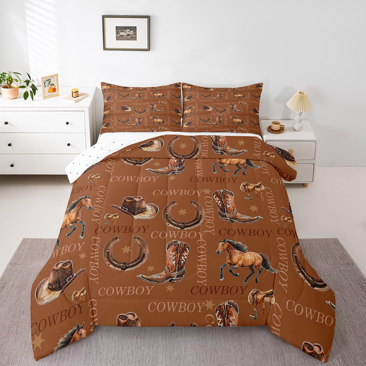 Erosebridal Horseshoe Boots Bedding Sets King With Comforter,Wildlife ...