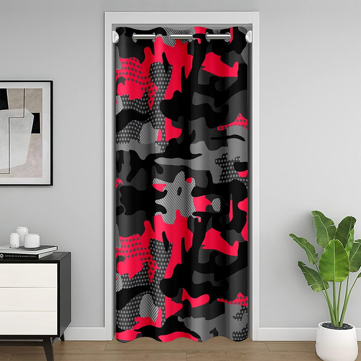 Erosebridal Hot Pink Camo Door Curtain For Doorways 42x84, Army ...