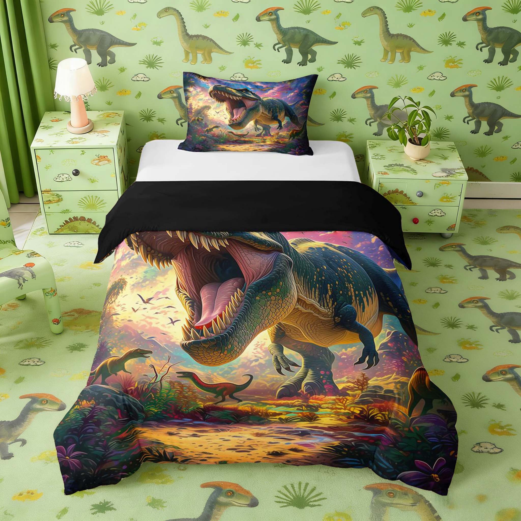 Erosebridal Howling T-Rex Twin Bedding for Kids Boys, Animal Dinosaur ...