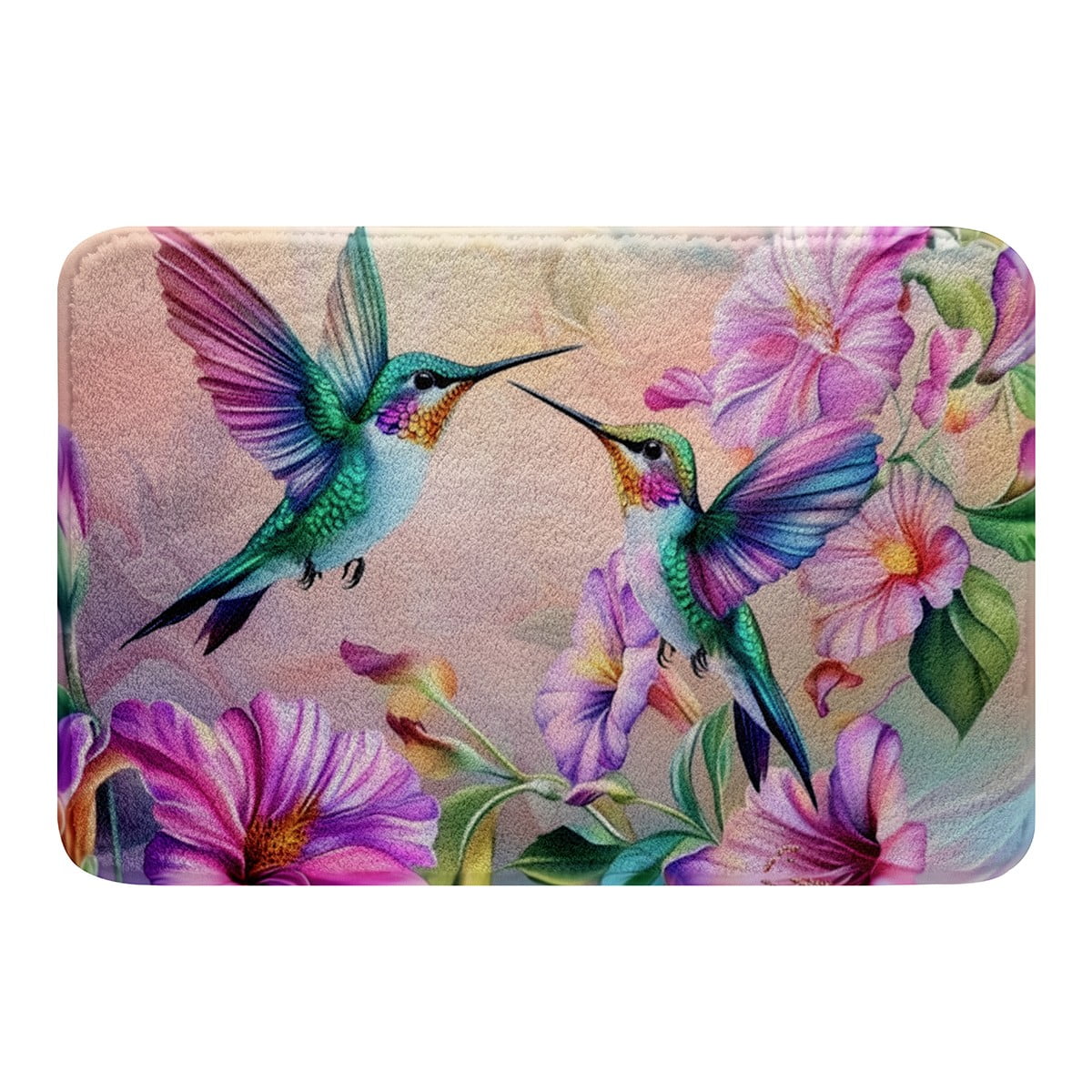 Erosebridal Hummingbird Print Bathroom Rugs 20x32, Purple Floral ... Erosebridal Hummingbird Print Bathroom Rugs 20x32, Purple Floral ...