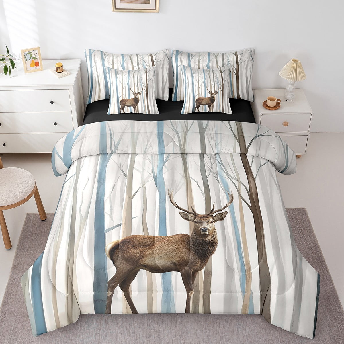Erosebridal Hunting Deer Bedding Sets Twin Size, Animal Theme Comforter ...