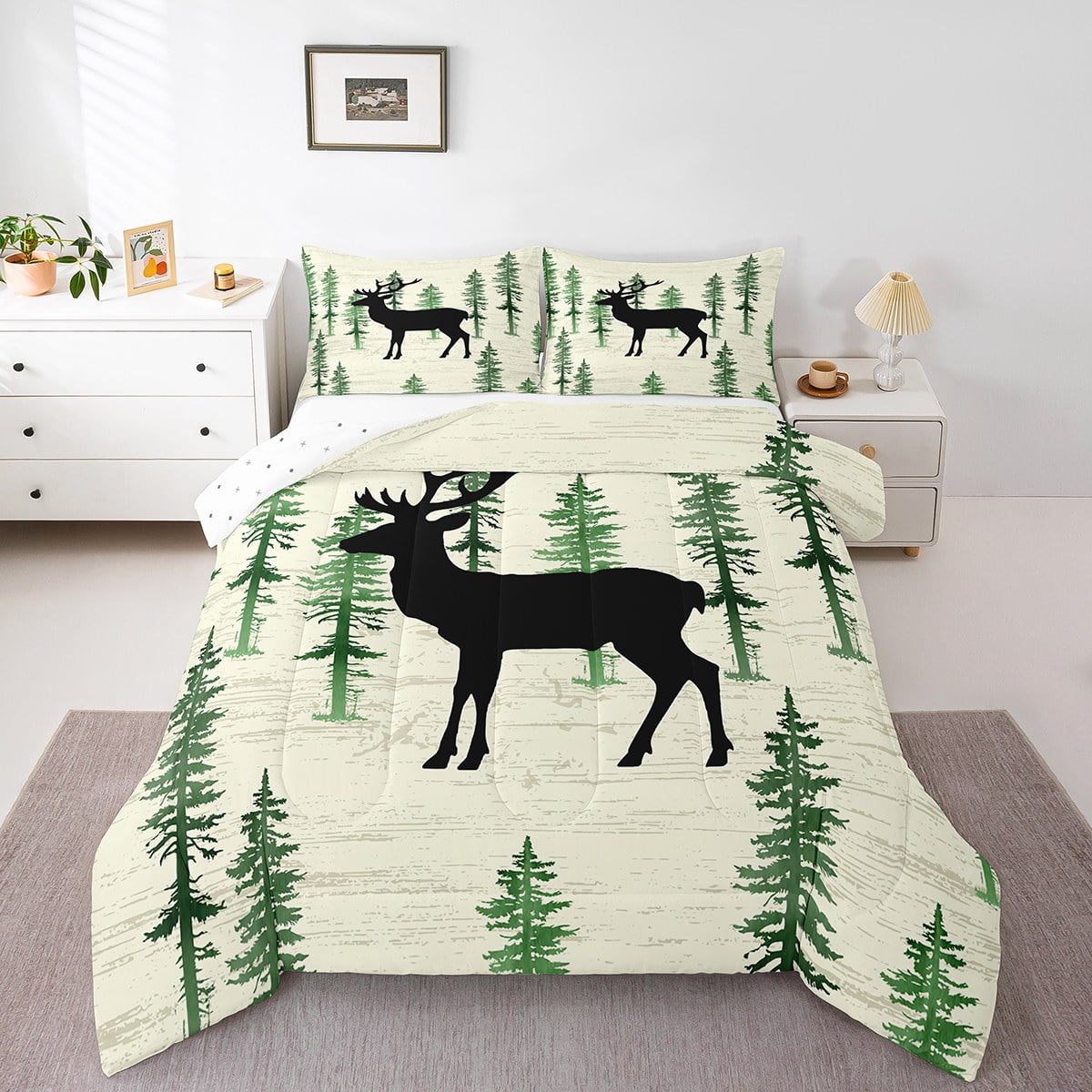 Erosebridal Hunting Deer Comforter Sets King Size Teens Adults,Animal ...