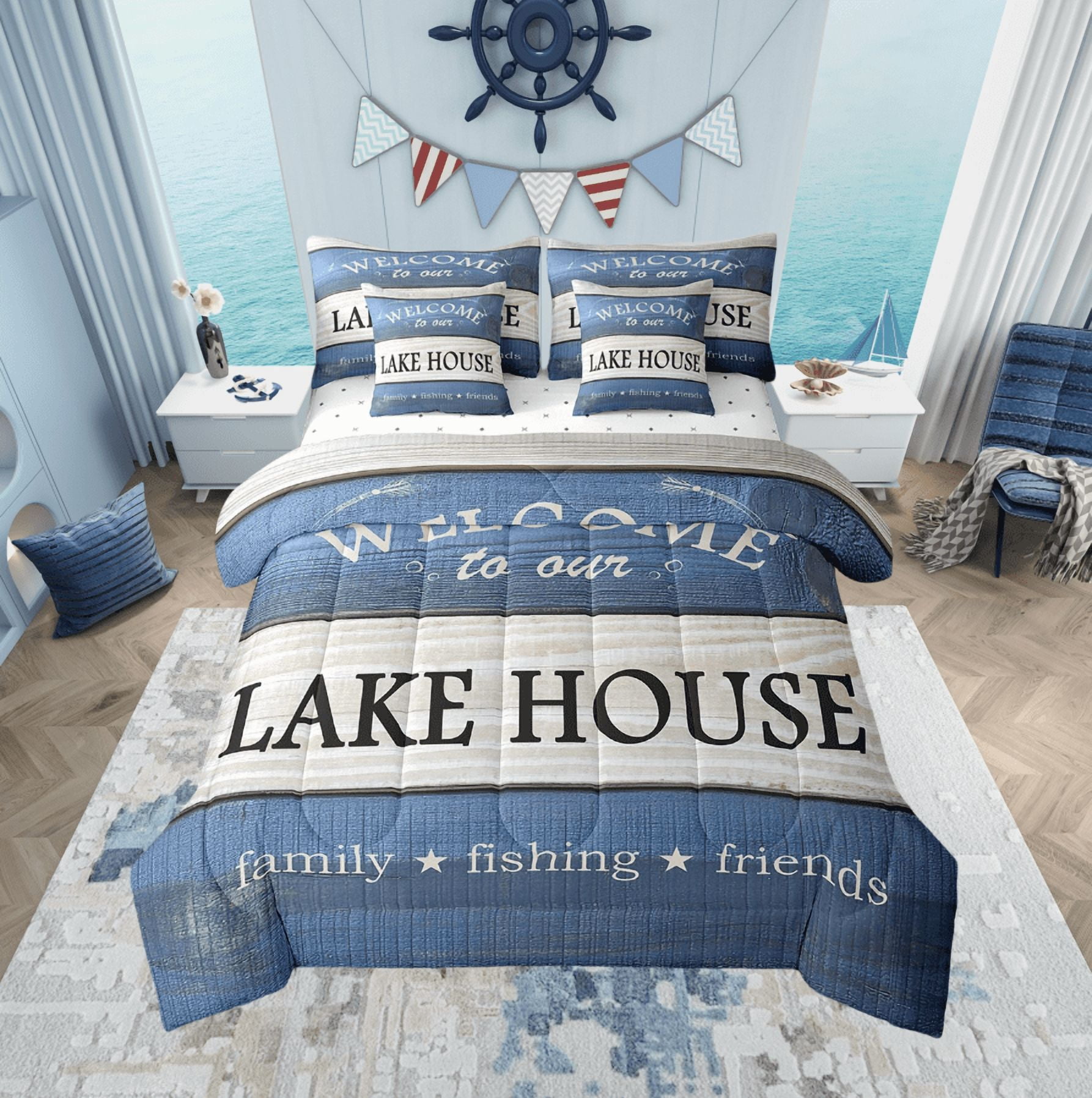 Erosebridal Hunting and Fishing Bedding King Size, Farmhouse Bed in a ...
