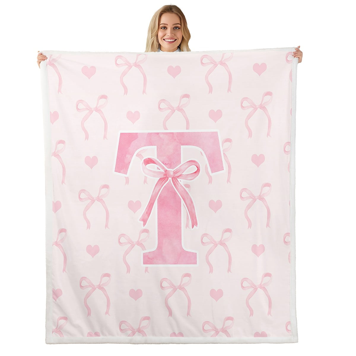 Erosebridal Initial A-Z Throw Blanket for Couch, Initial Letter R Plush ...
