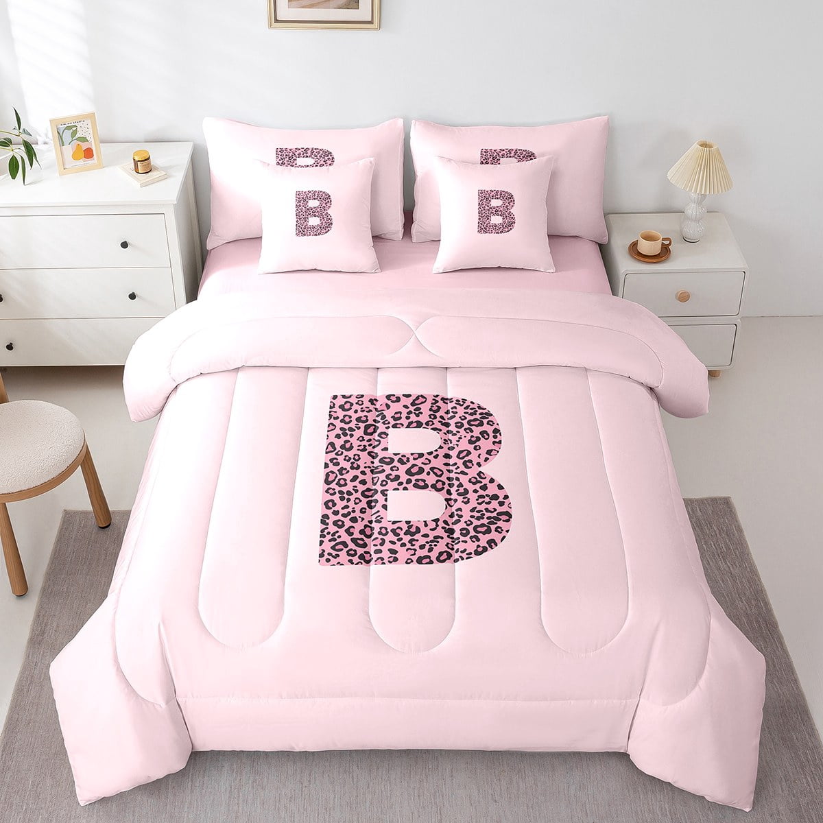 Erosebridal Initial Letter B Bedding Sets Twin Size,Cheetah Pattern ...