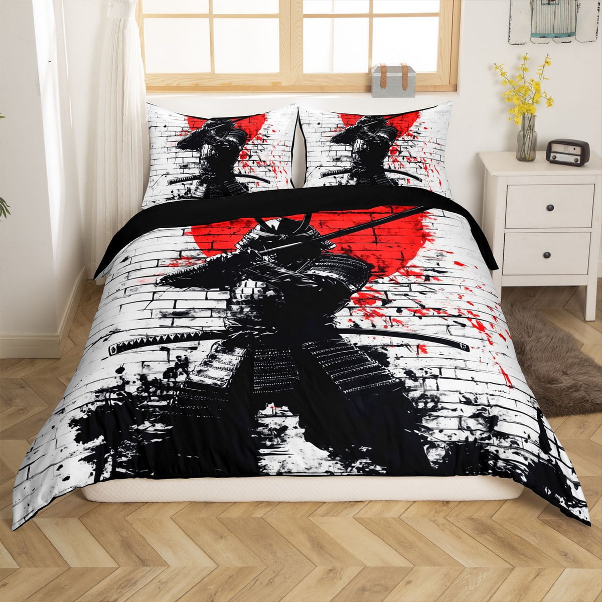 Erosebridal Japan Samurai Comforter Cover Twin,Japanese Style Bedding ...