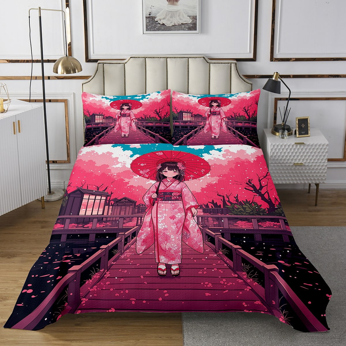 Erosebridal Japanese Anime Bedding Set Queen Size,Anime Quilt Set Anime ...